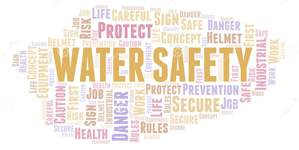 Water Safety word cloud stock illustration. Illustration of security ...