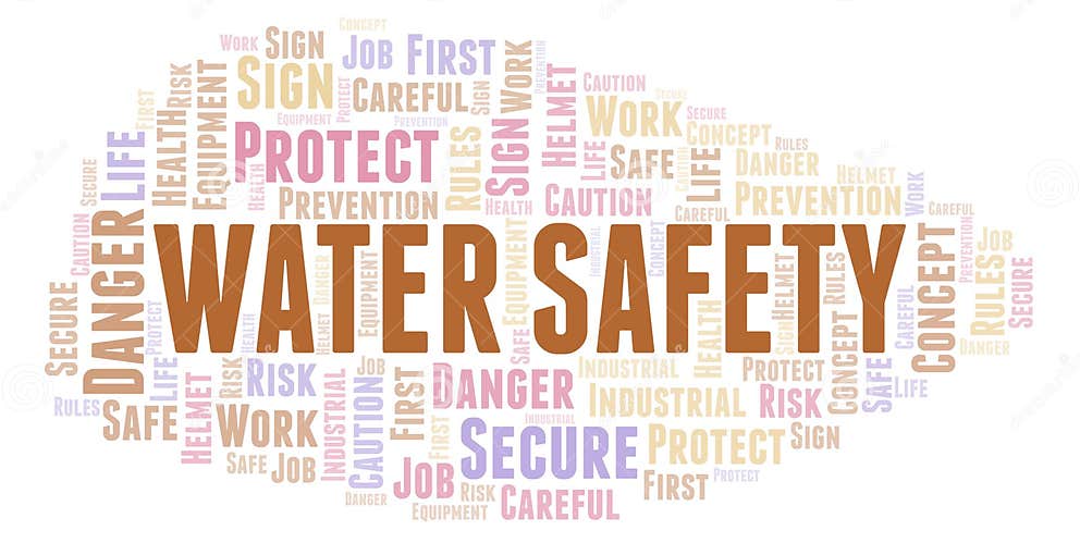 Water Safety word cloud stock illustration. Illustration of bubble ...