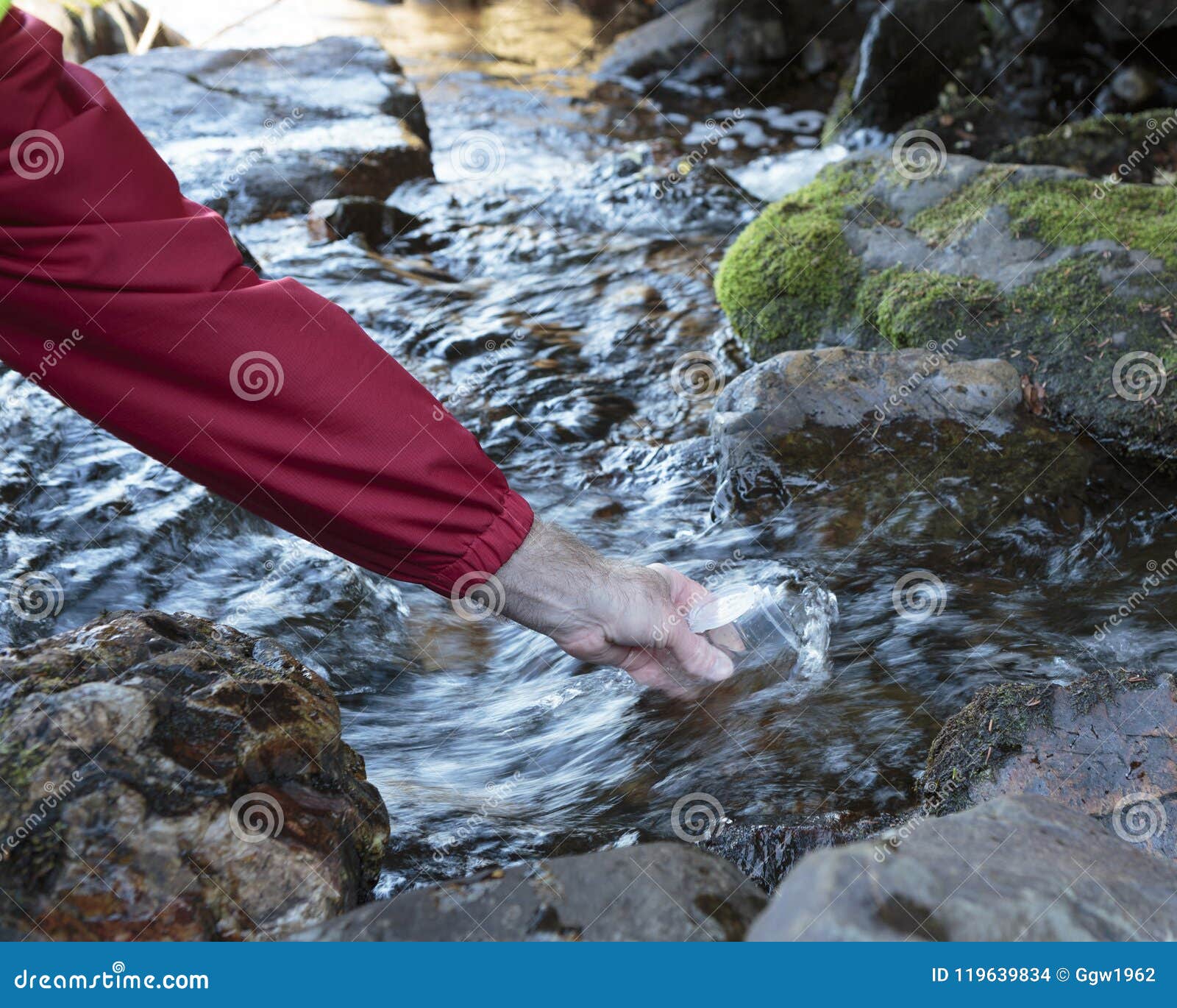 Sampling for Bacteria in a River Stock Photo - Image of bottle ...