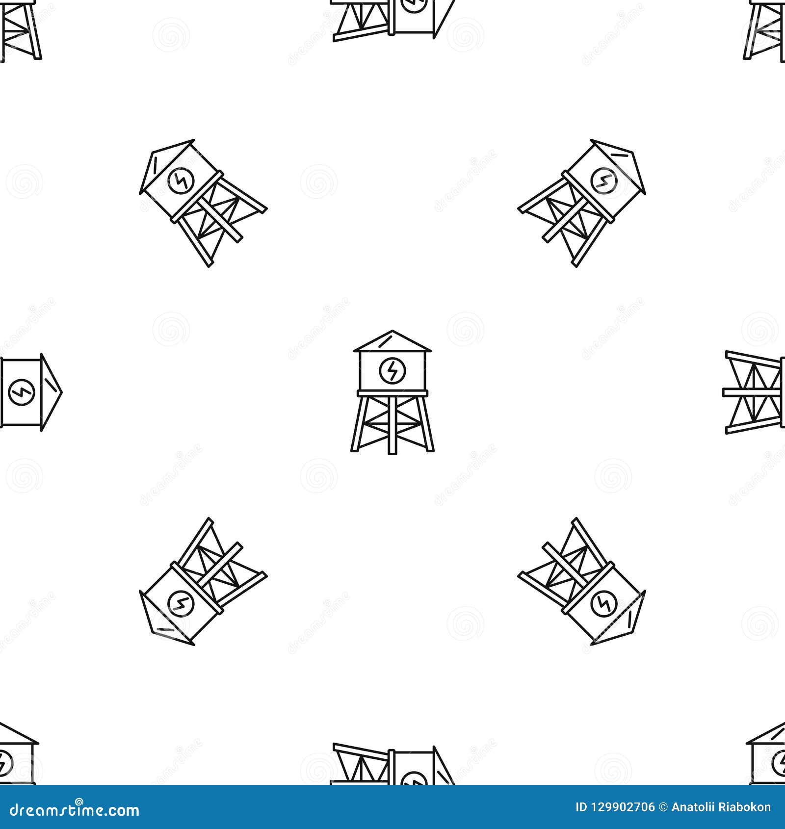 Water Save Tower Pattern Seamless Vector Stock Vector - Illustration of ...