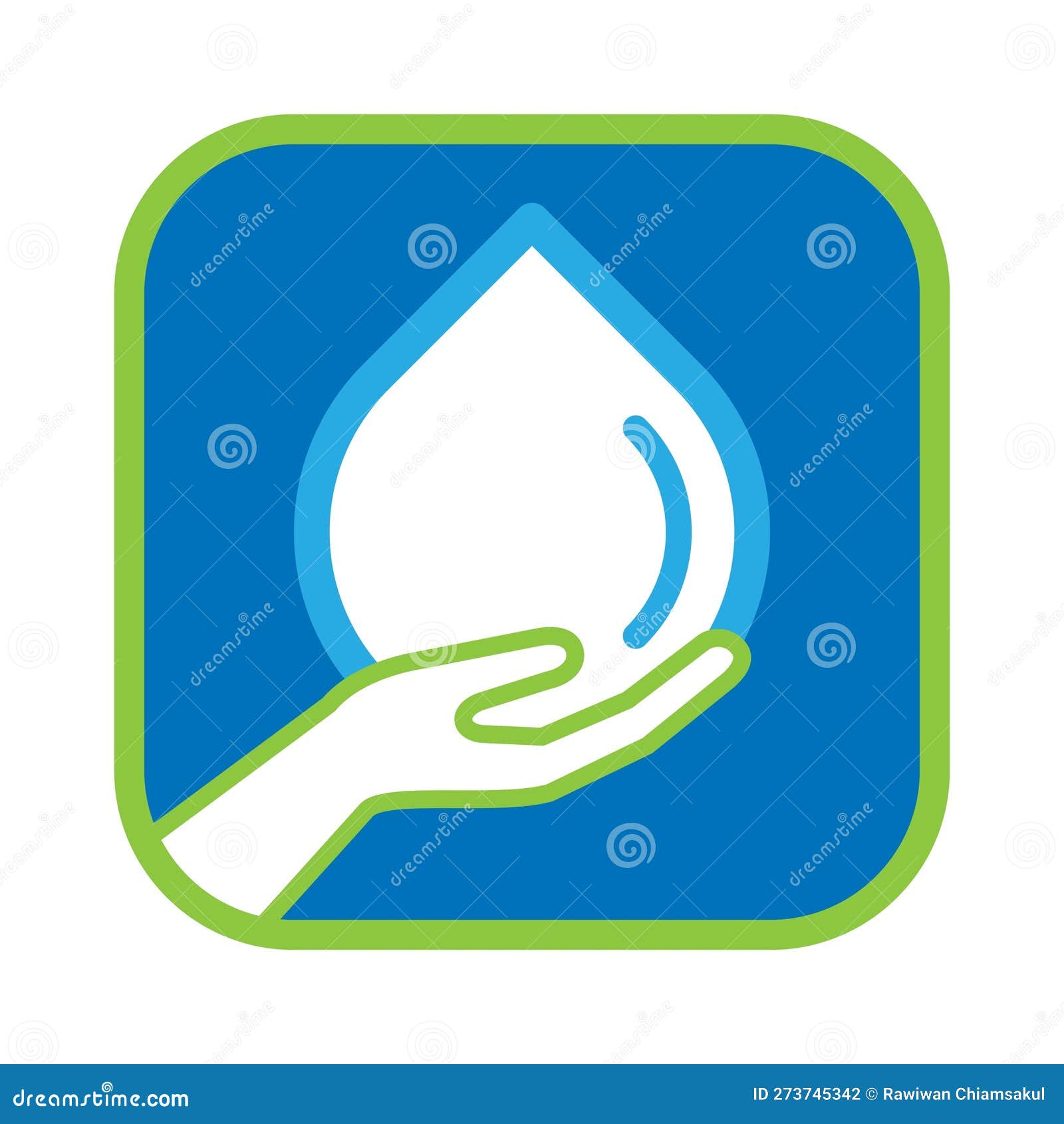 Water Saving Hand Symbol stock vector. Illustration of secure - 273745342