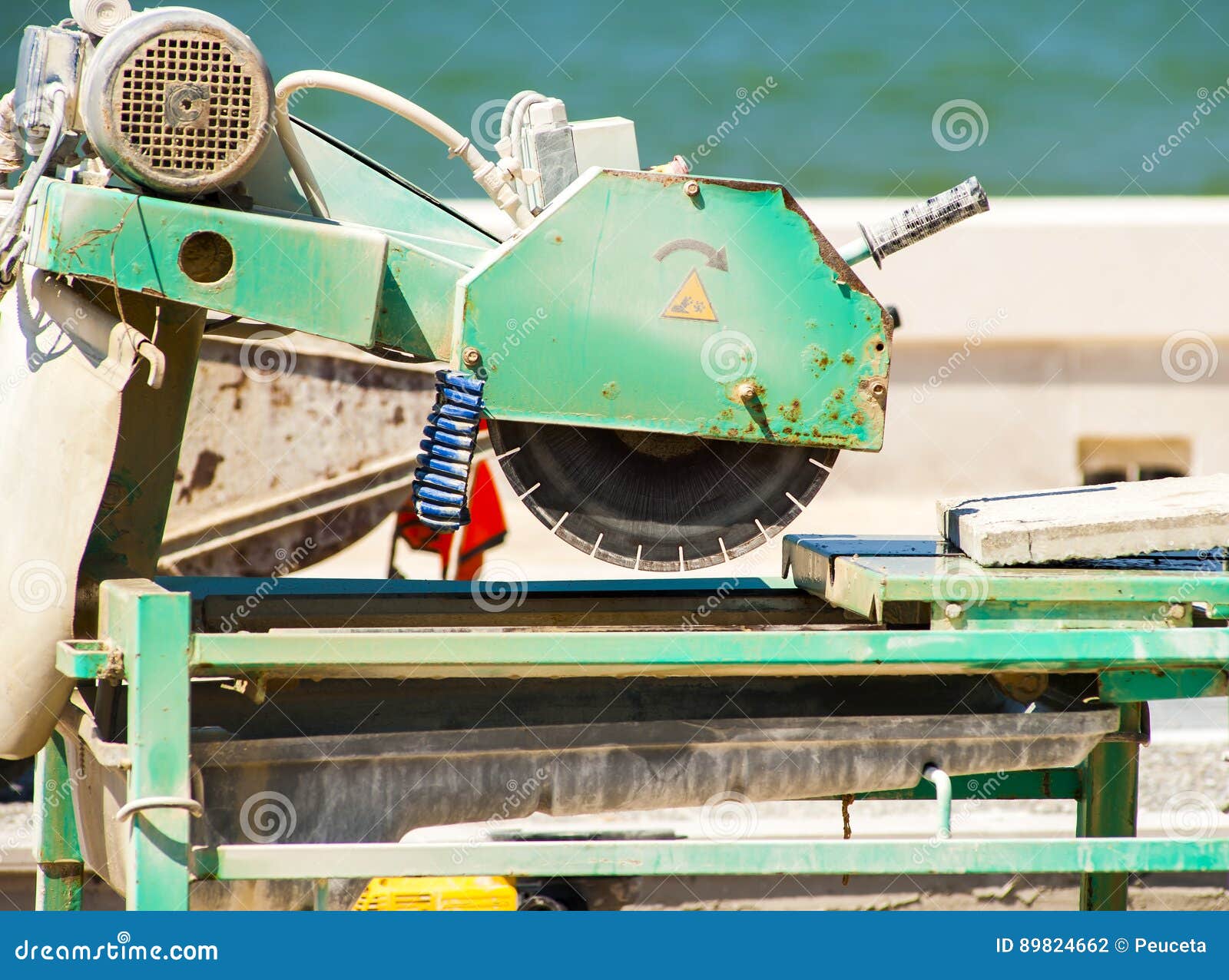 Water saw for tiles stock photo. Image of cement, water - 89824662