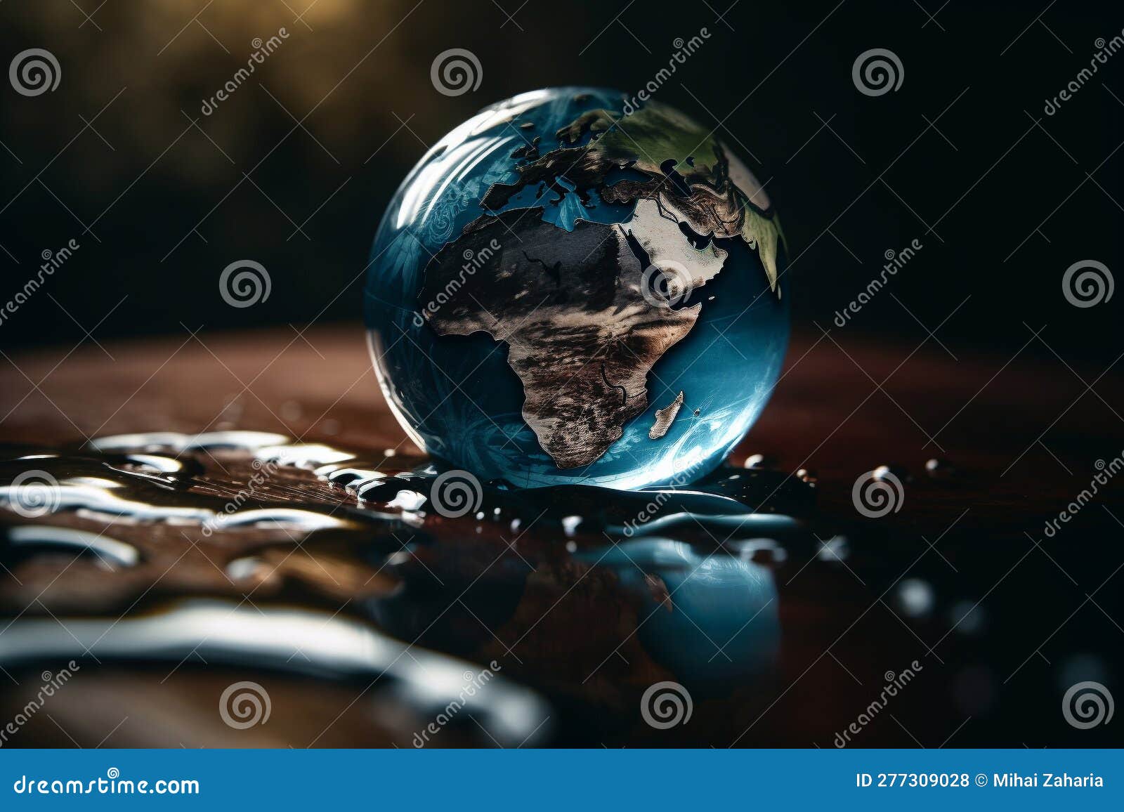 Water Scarcity - Conceptual Illustration with Planet Earth. Generative ...