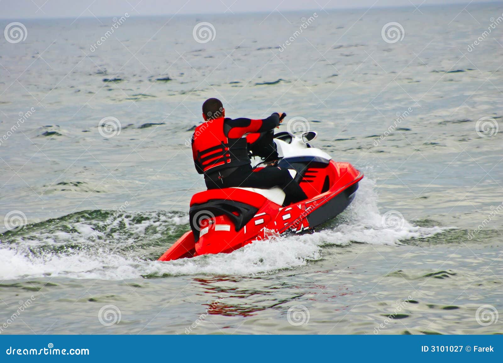 Water scooter stock image. Image of alone, enjoyment, highspeed - 3101027