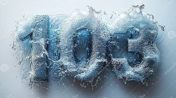 Water Sculpted Numbers 1003 Stock Illustration - Illustration of ...