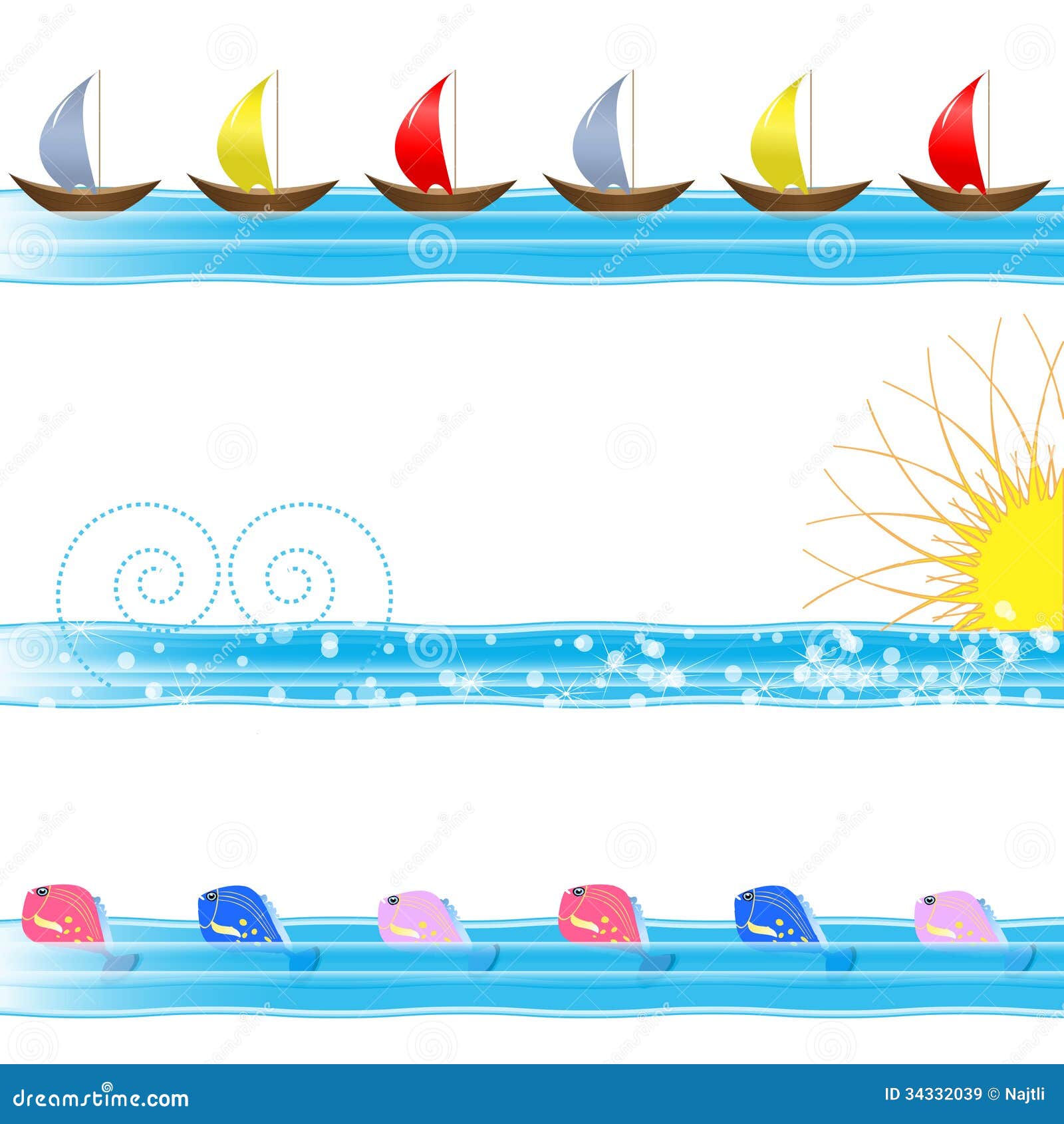 Water sea border stock vector. Illustration of bubbles - 34332039