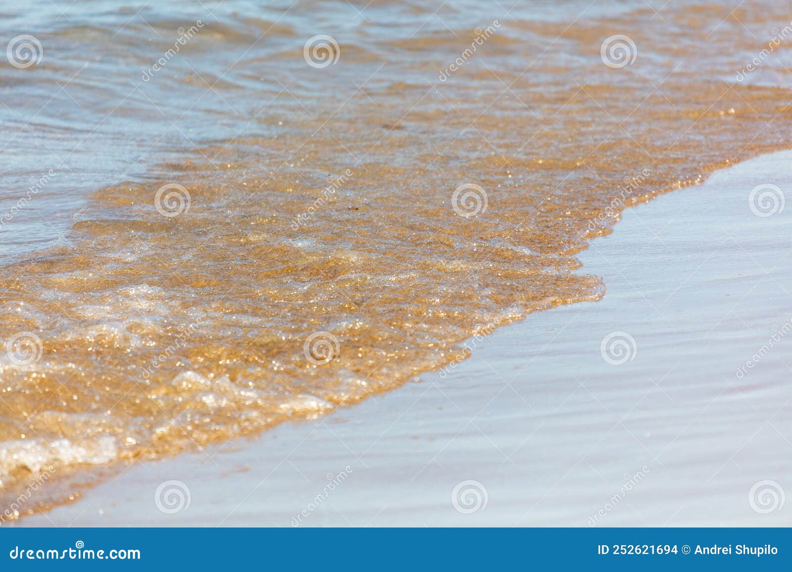 Water on the Seashore with Sandy Shore. Stock Photo - Image of nature ...