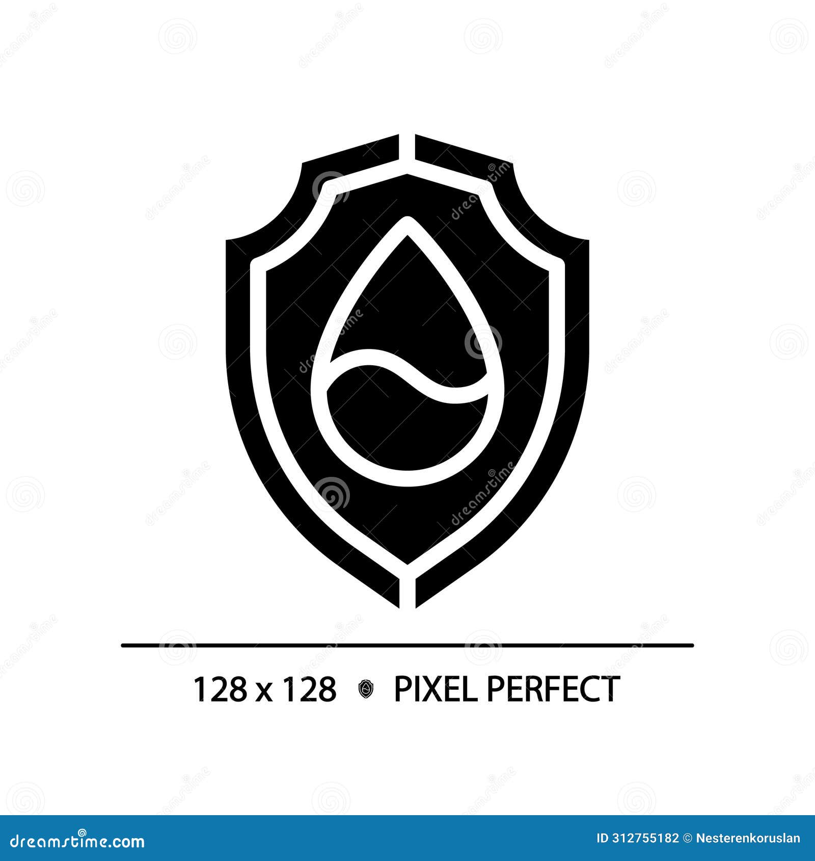 Water Security Black Glyph Icon Stock Vector - Illustration of logotype ...