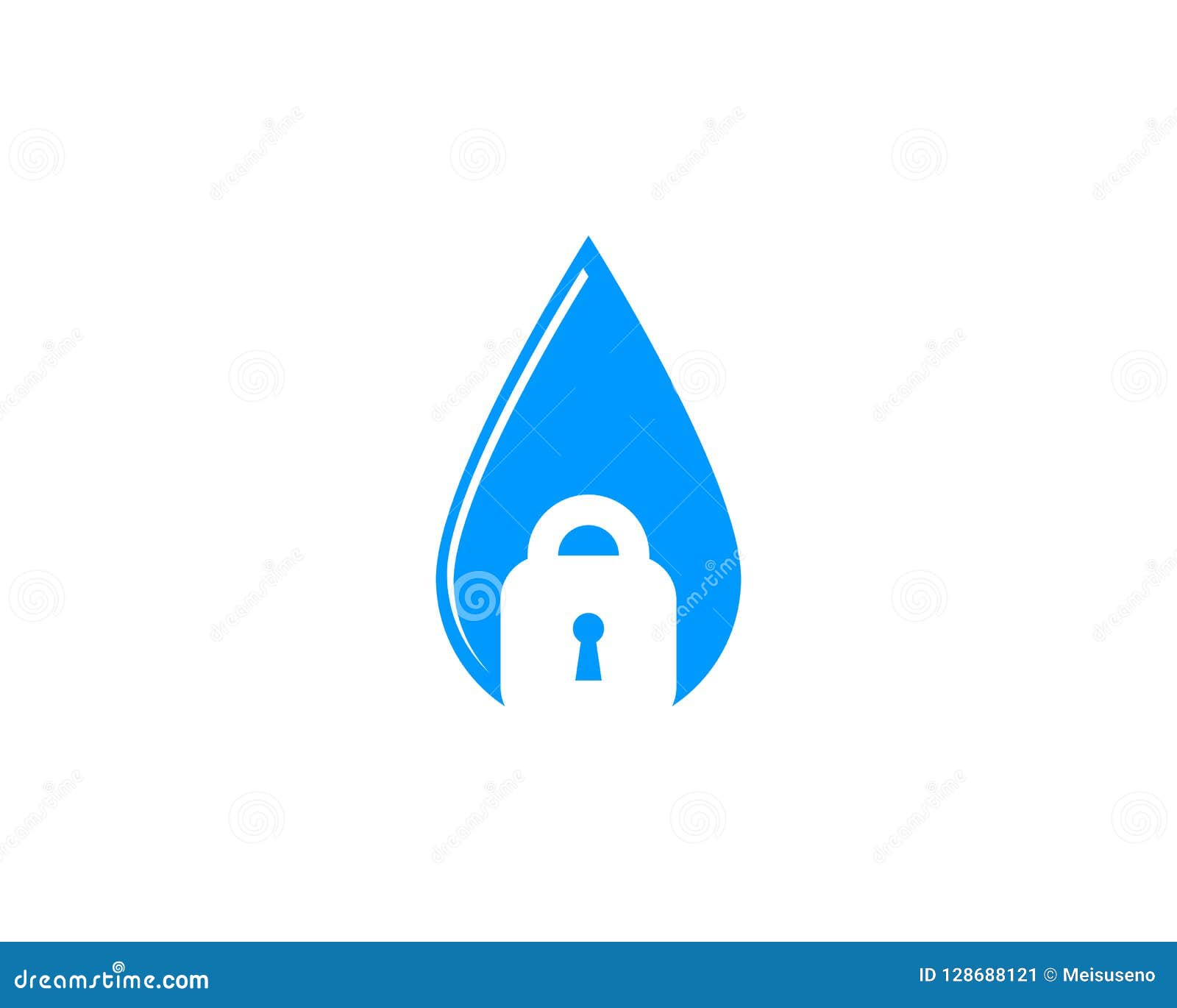 Water Security Lock Icon Logo Design Element Stock Vector ...