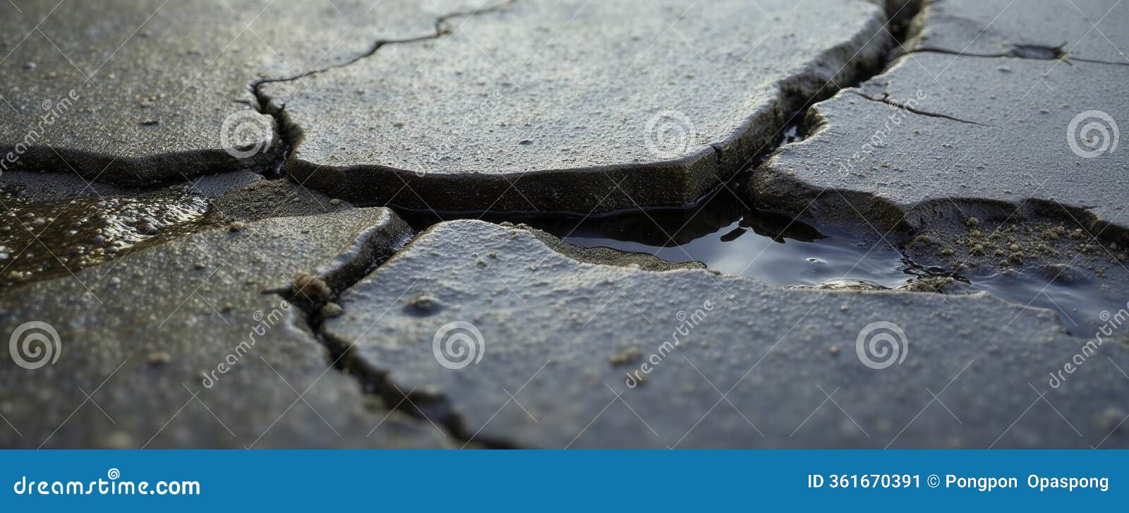 Water Seeping into Cracks on Concrete Surface, Erosion, Pores, Wetness ...