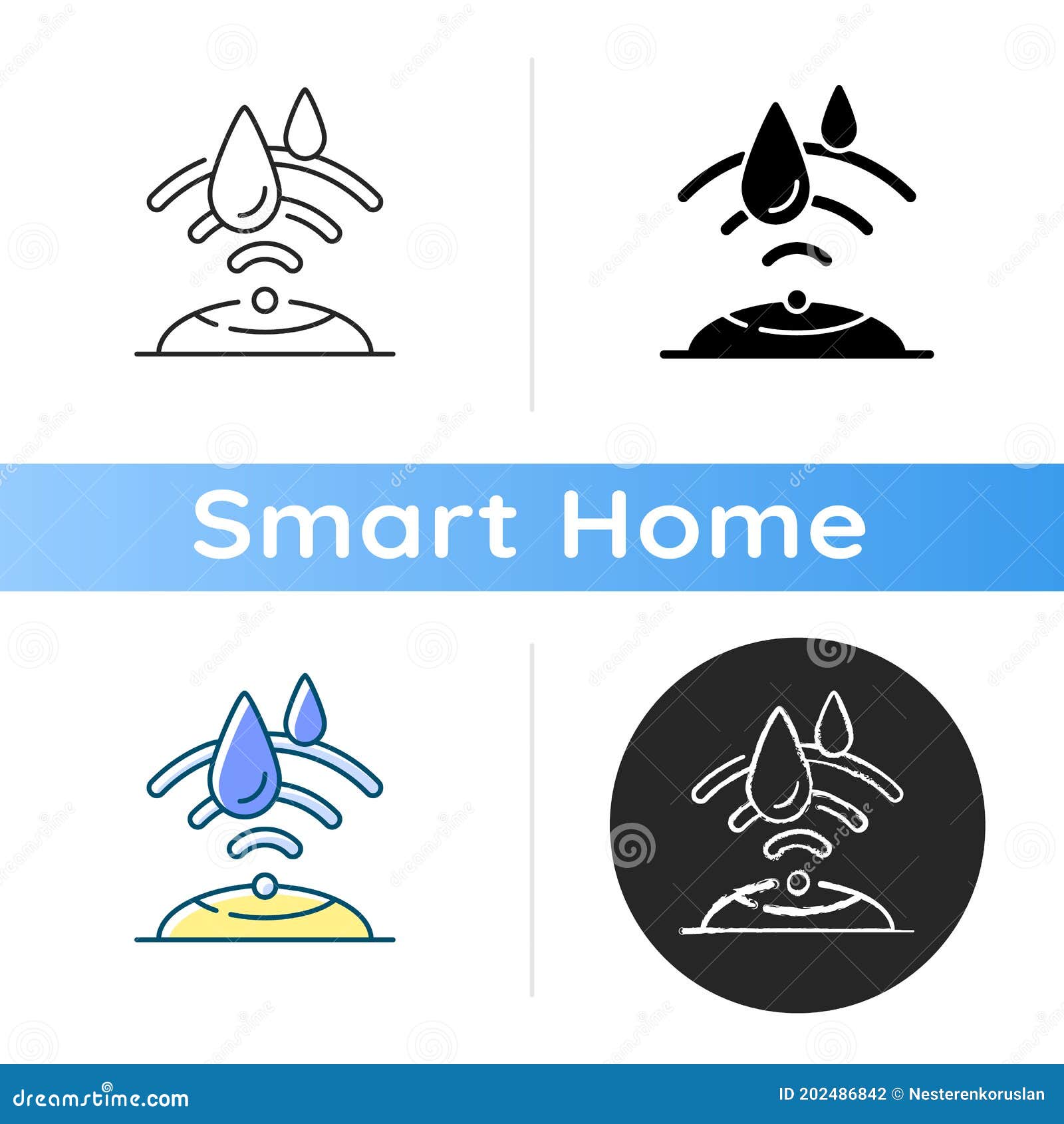 Water sensor icon stock vector. Illustration of liquid - 202486842