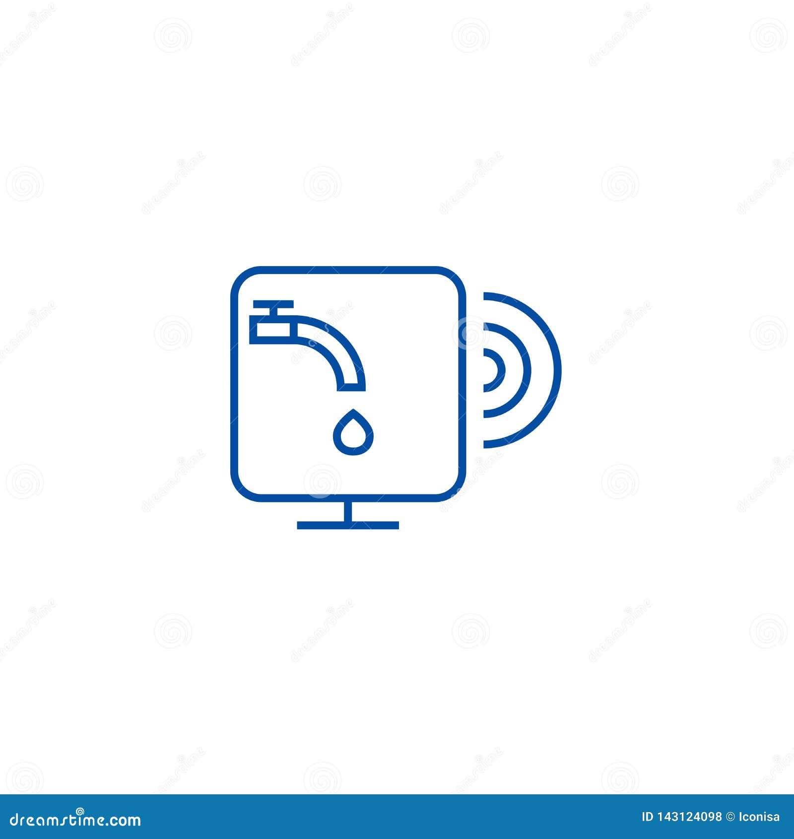 Water Sensor Line Icon Concept. Water Sensor Flat Vector Symbol, Sign ... Water Sensor Line Icon Concept. Water Sensor Flat Vector Symbol, Sign ...