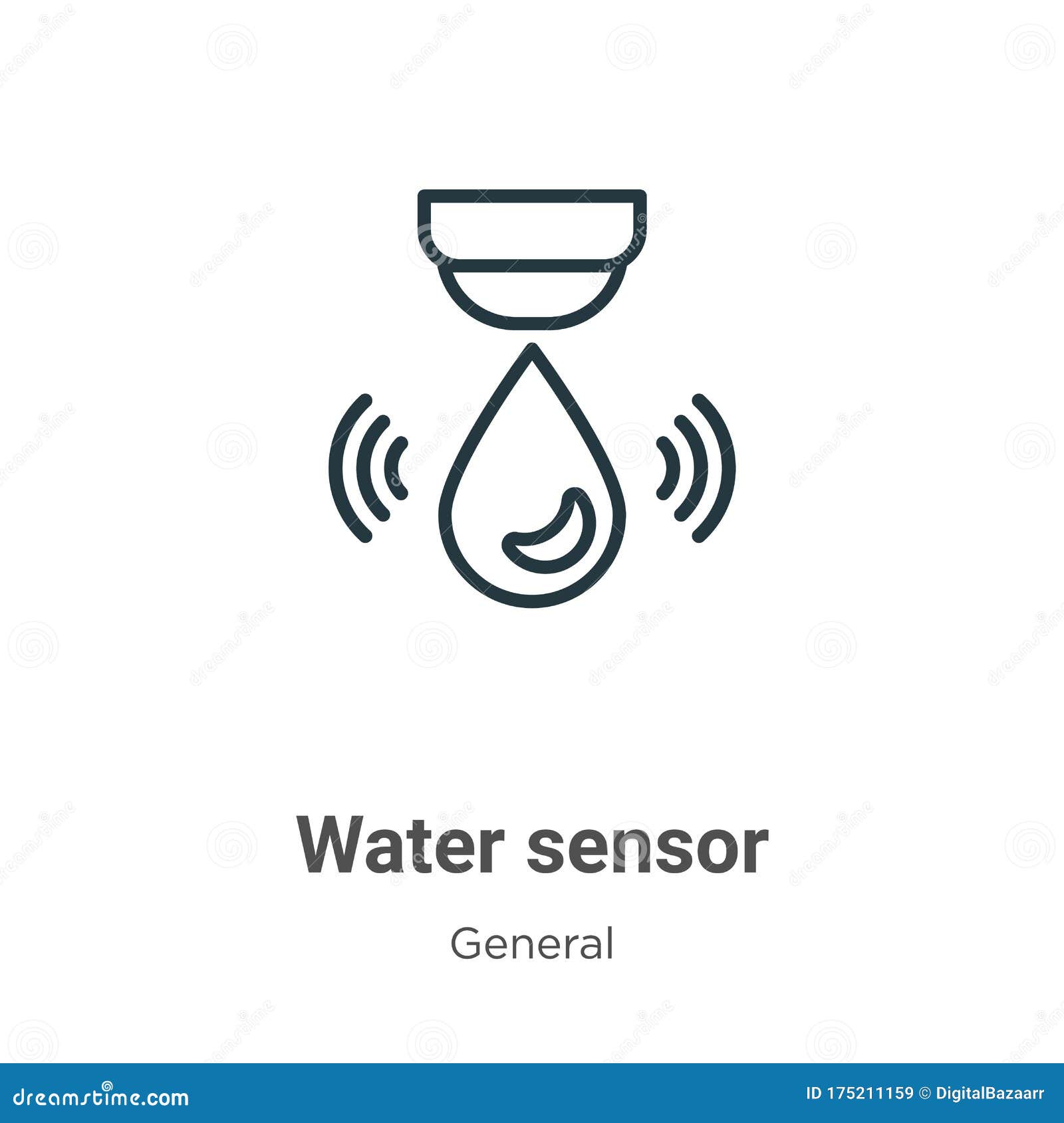 Water Sensor Outline Vector Icon. Thin Line Black Water Sensor Icon ...