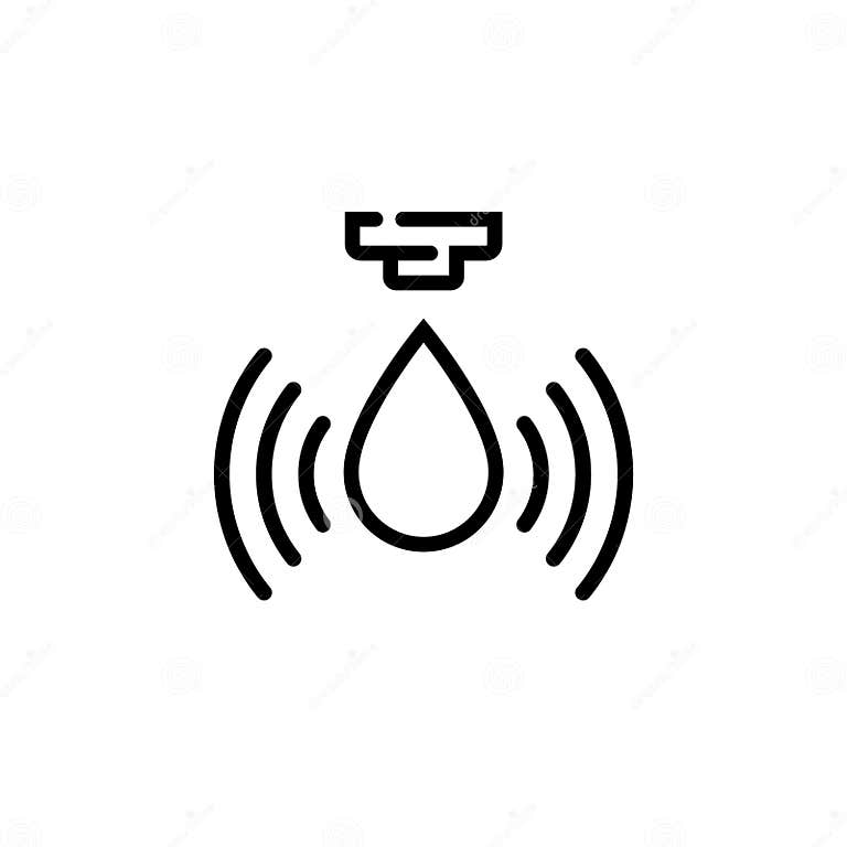 Water Sensor Vector Icon. Water Flow Drop Control Sensor Logo Design ...