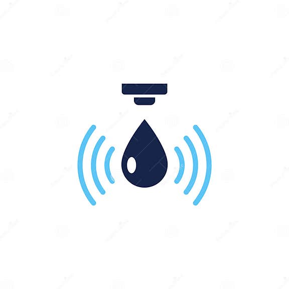 Water Sensor Vector Icon. Water Flow Drop Control Sensor Logo Design ...