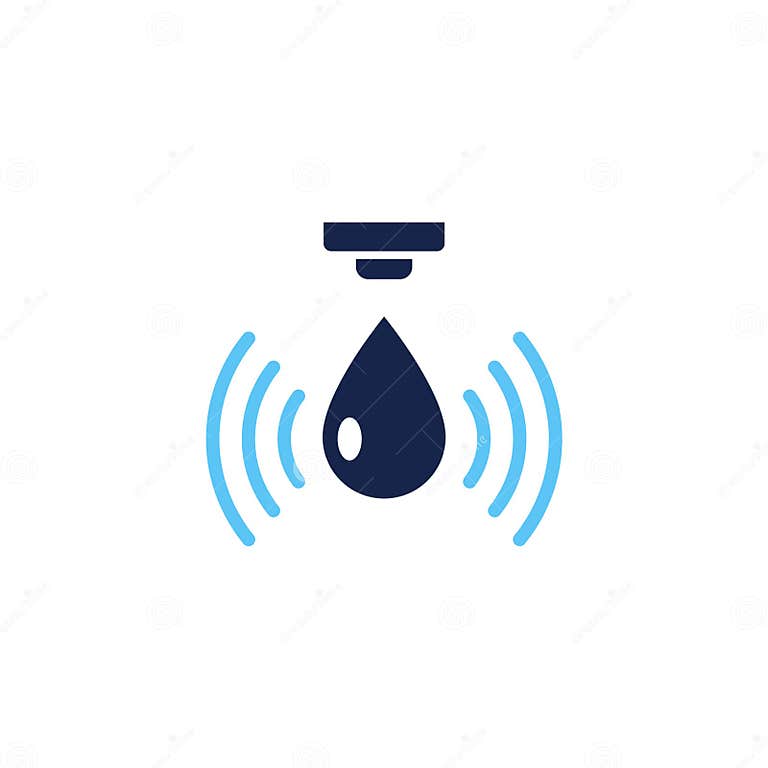 Water Sensor Vector Icon. Water Flow Drop Control Sensor Logo Design ...