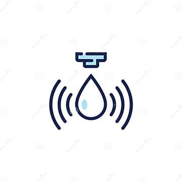 Water Sensor Vector Icon. Water Flow Drop Control Sensor Logo Design ...