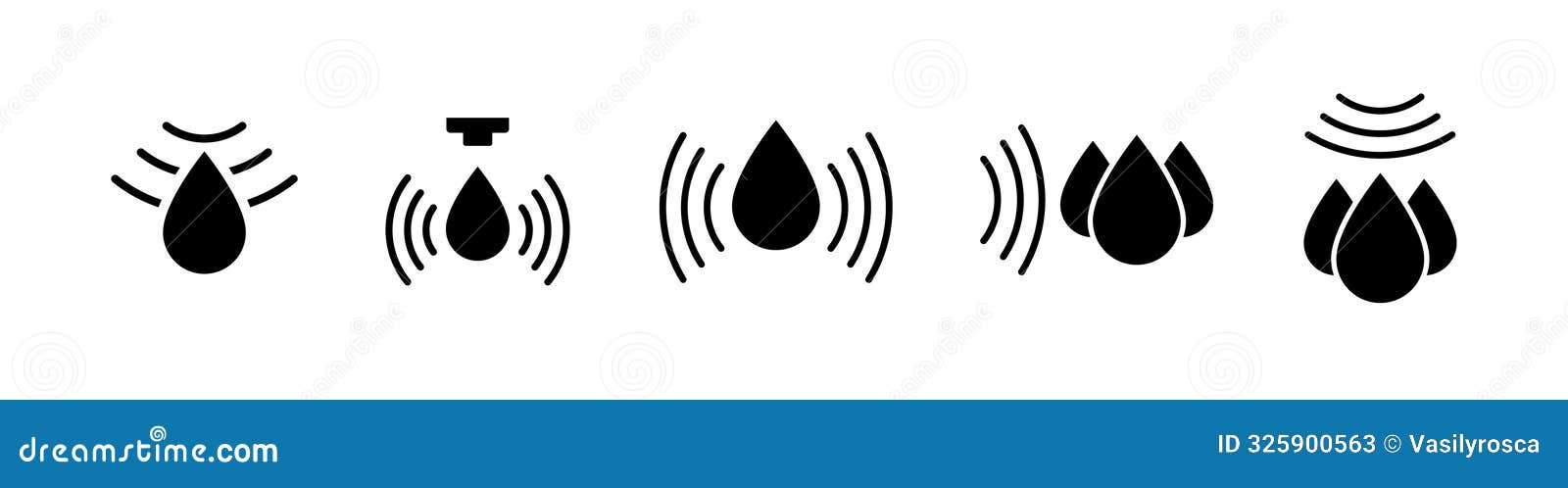 Water Sensor Vector Icon. Water Flow Drop Control Sensor Logo Design ...