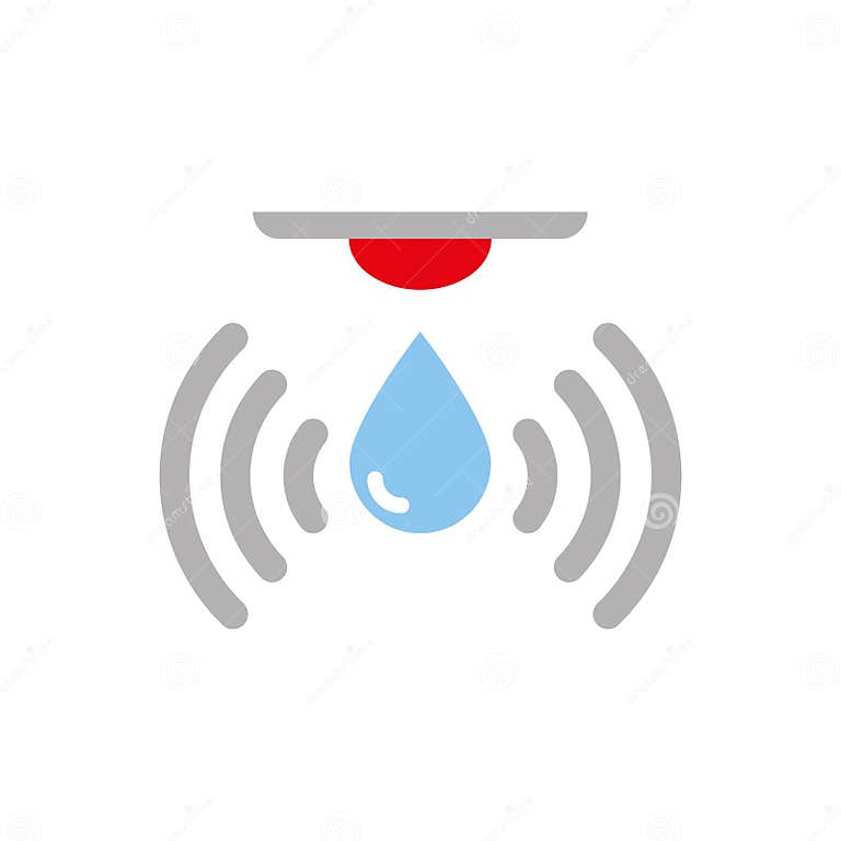 Water Sensor Vector Icon. Water Flow Drop Control Sensor Logo Design ...