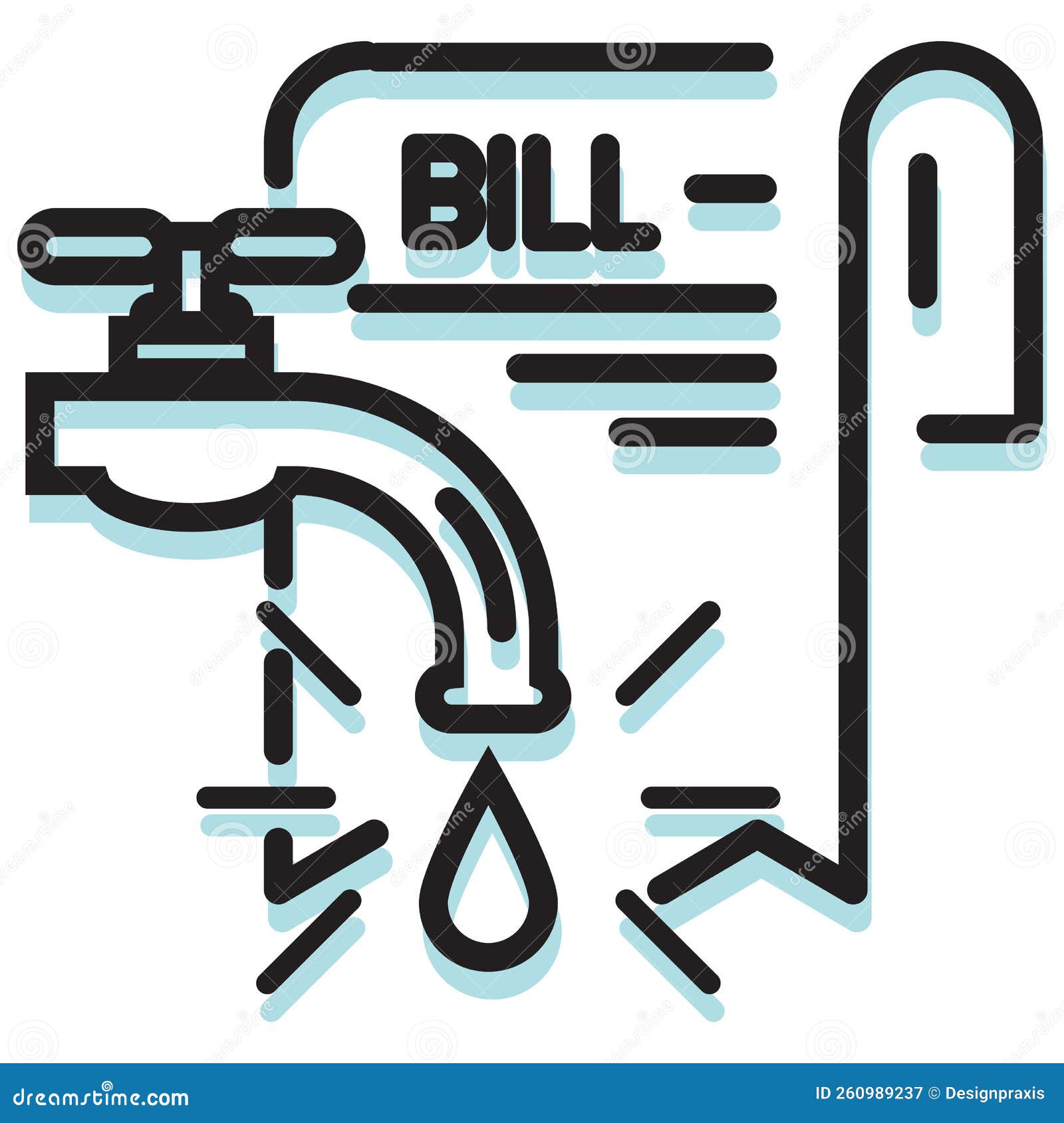Water Service Bill - Icon stock illustration. Illustration of issues ...