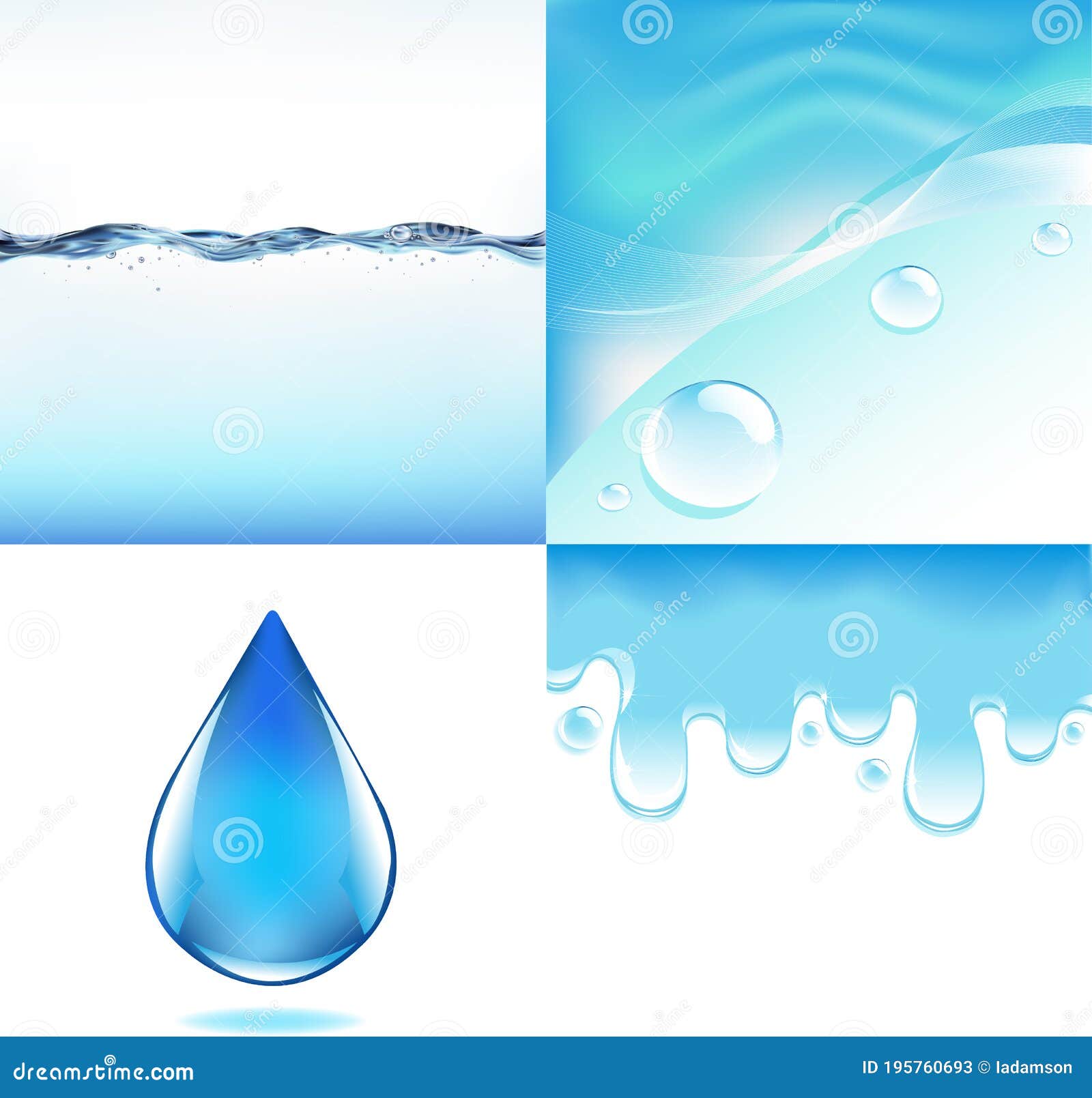 Water Set stock vector. Illustration of nature, liquid - 195760693