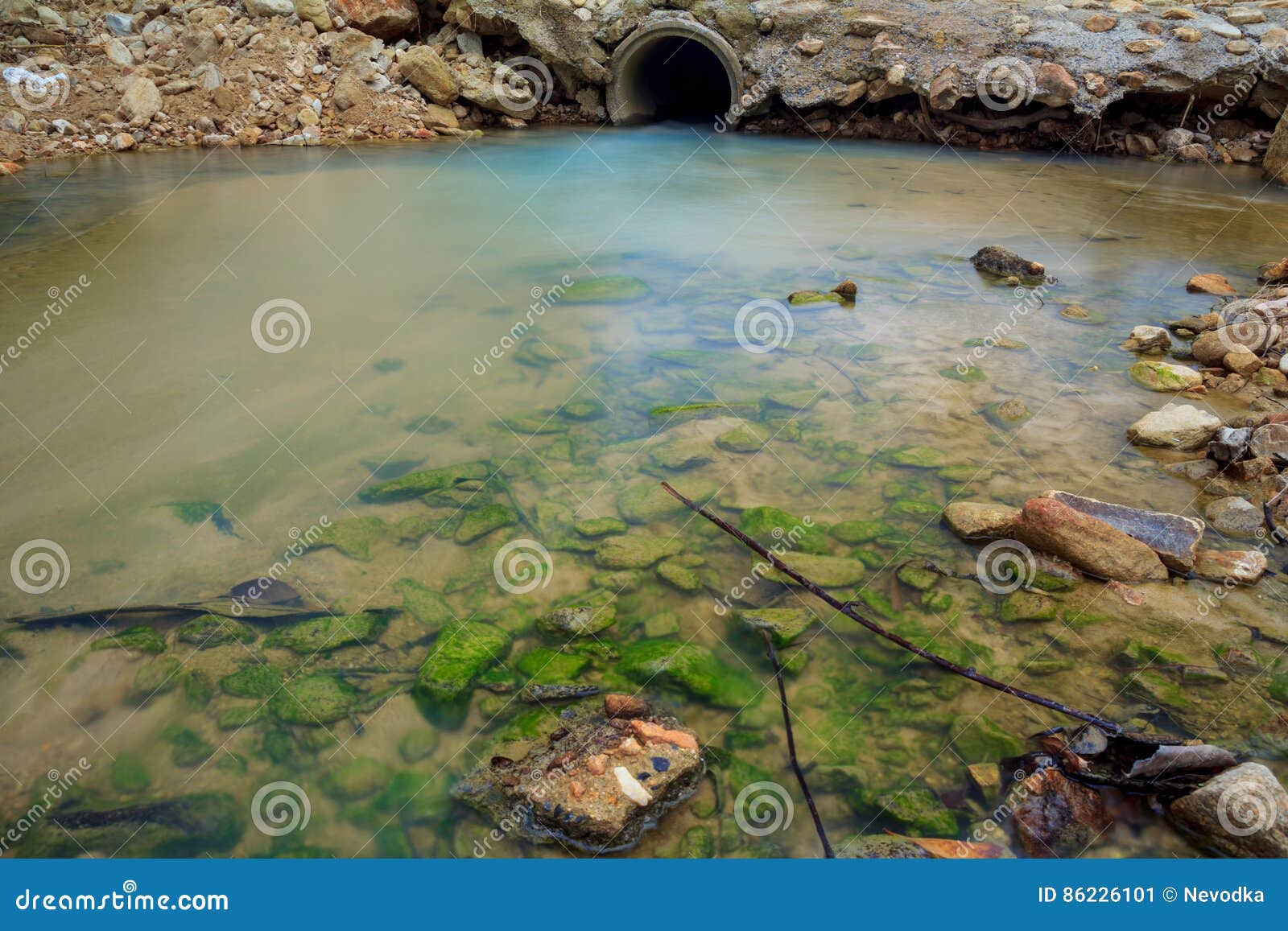 Water sewer pipe stock image. Image of brown, drain, flowing - 86226101