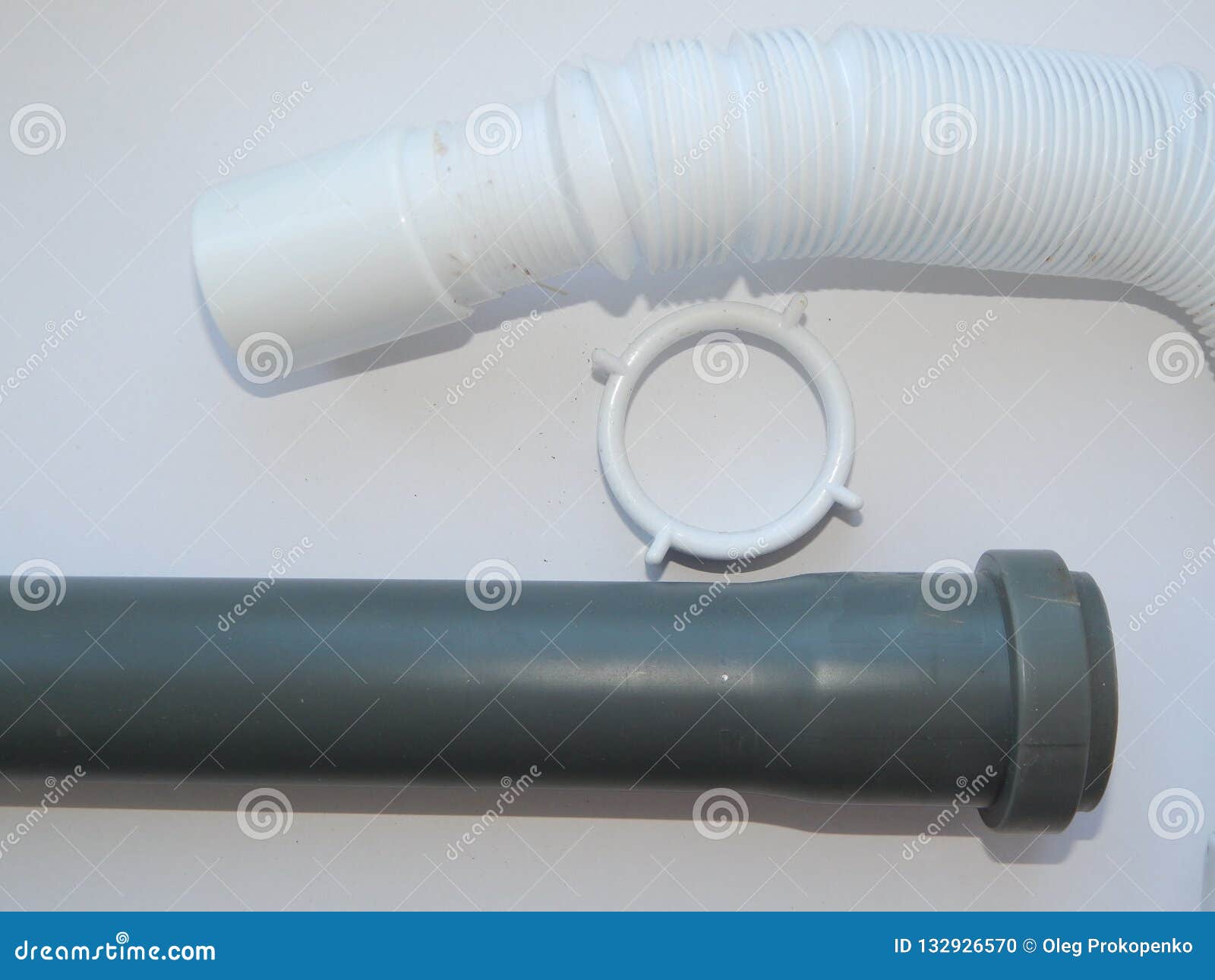 Water, Sewer Pipes and Adapters of Different Stock Photo - Image of ...