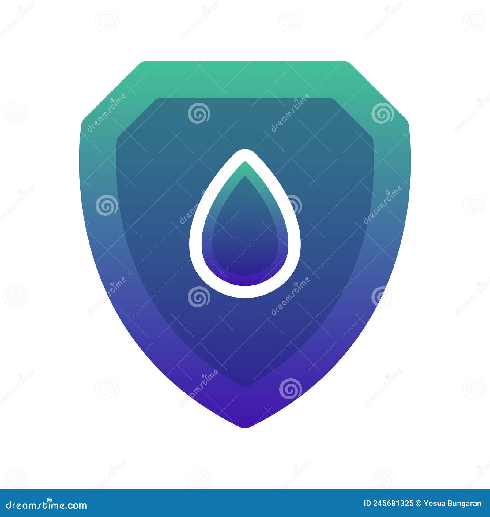 Water Shield Gradient Logo Design Template Icon Stock Vector ...