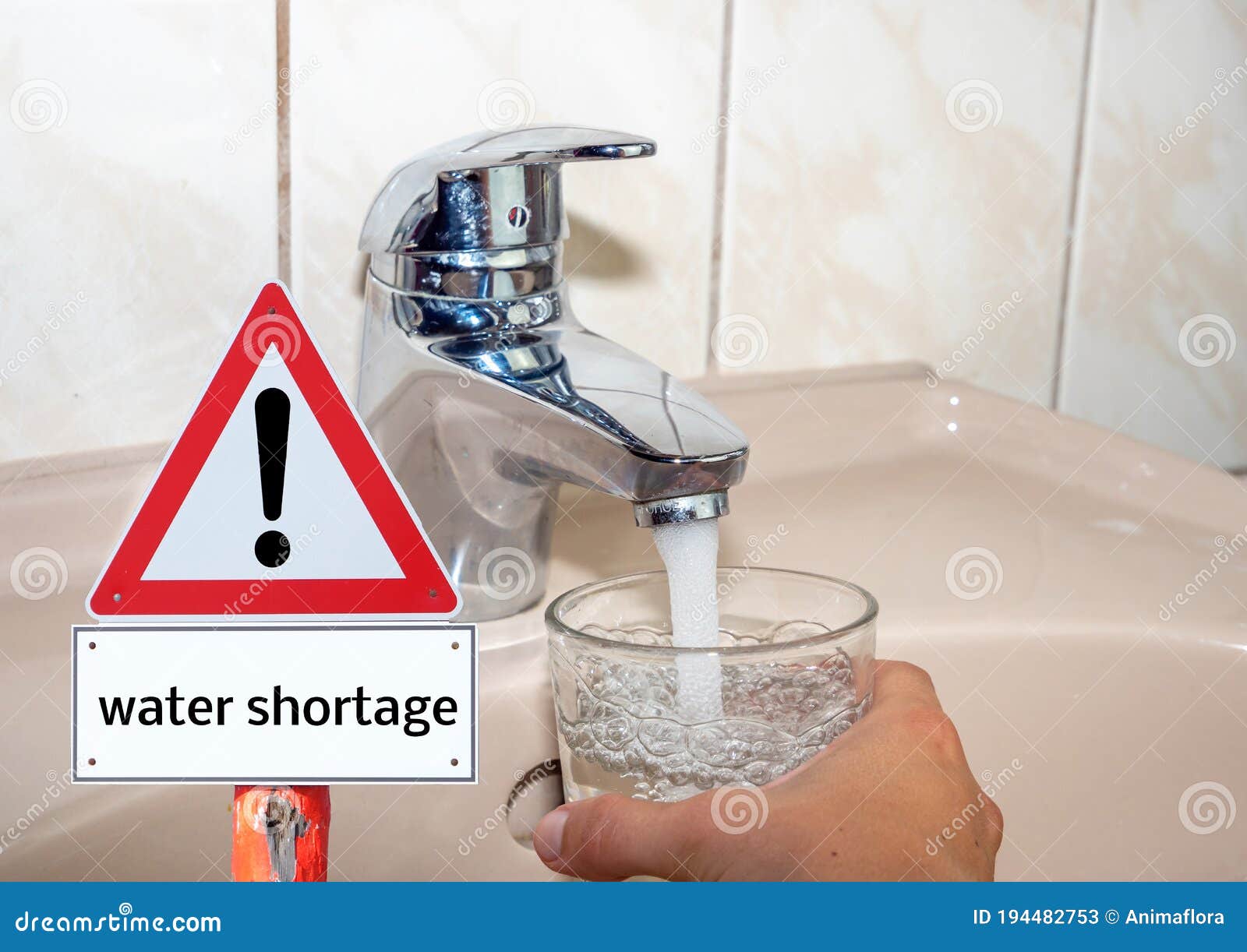 Water Shortage Warning Sign Shield Stock Image - Image of health ...