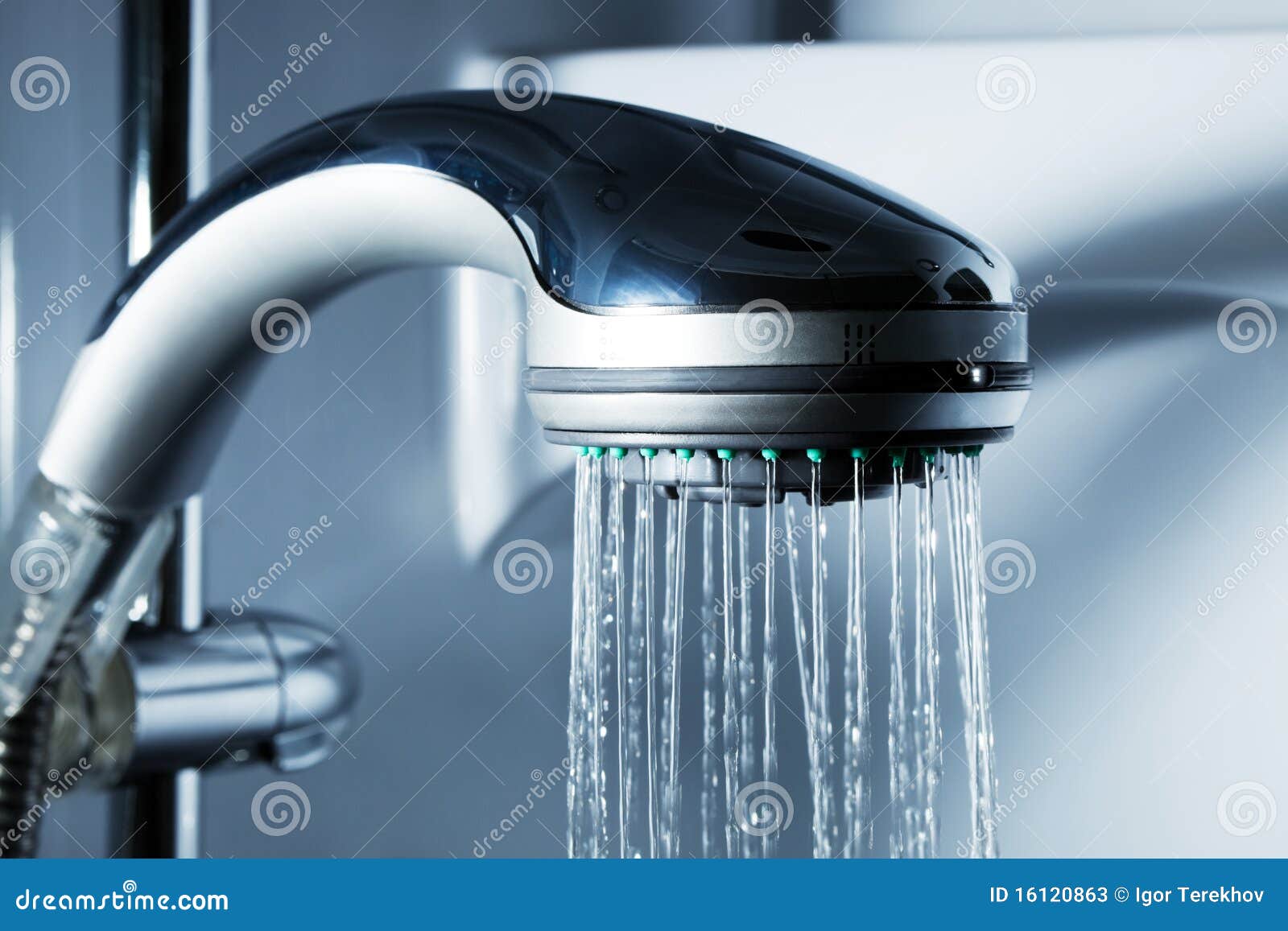 Water from the shower stock image. Image of hygiene, drop - 16120863