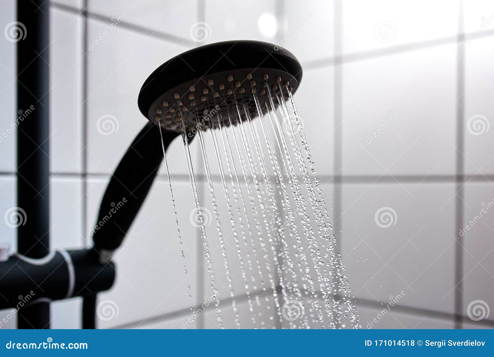 Water from the Shower in the Modern Bathroom Stock Photo - Image of ...