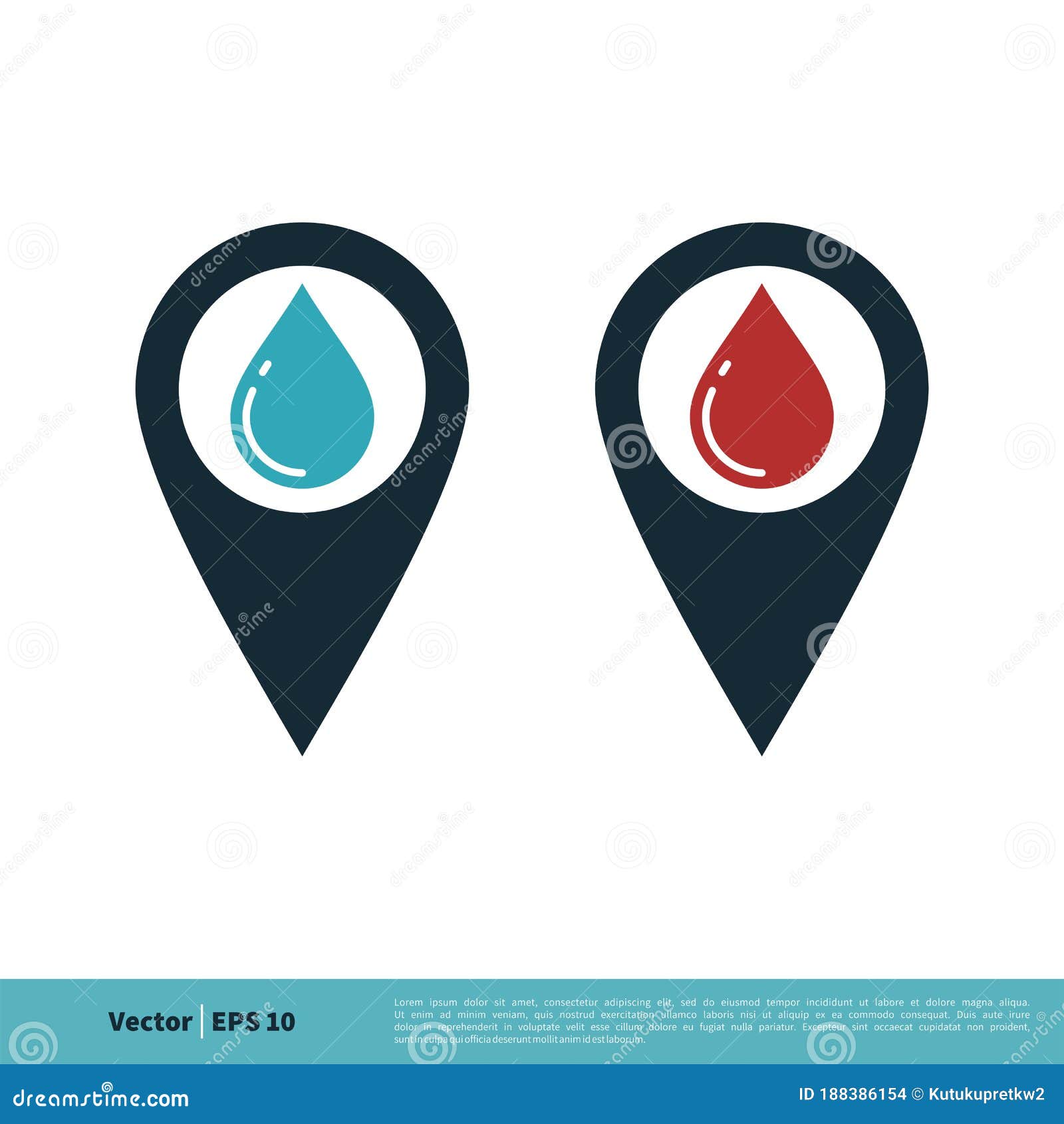 Water Sign Point Map Icon Vector Logo Template Illustration Design ...