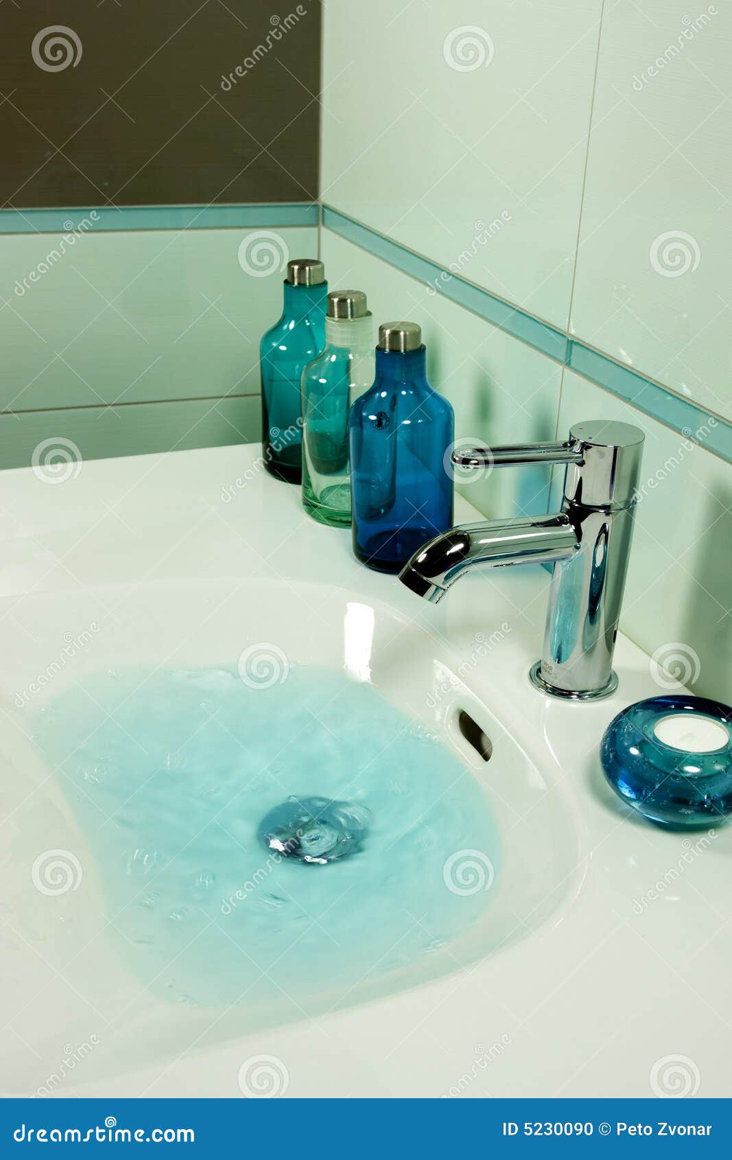 Water in Sink stock photo. Image of home, restroom, glass - 5230090