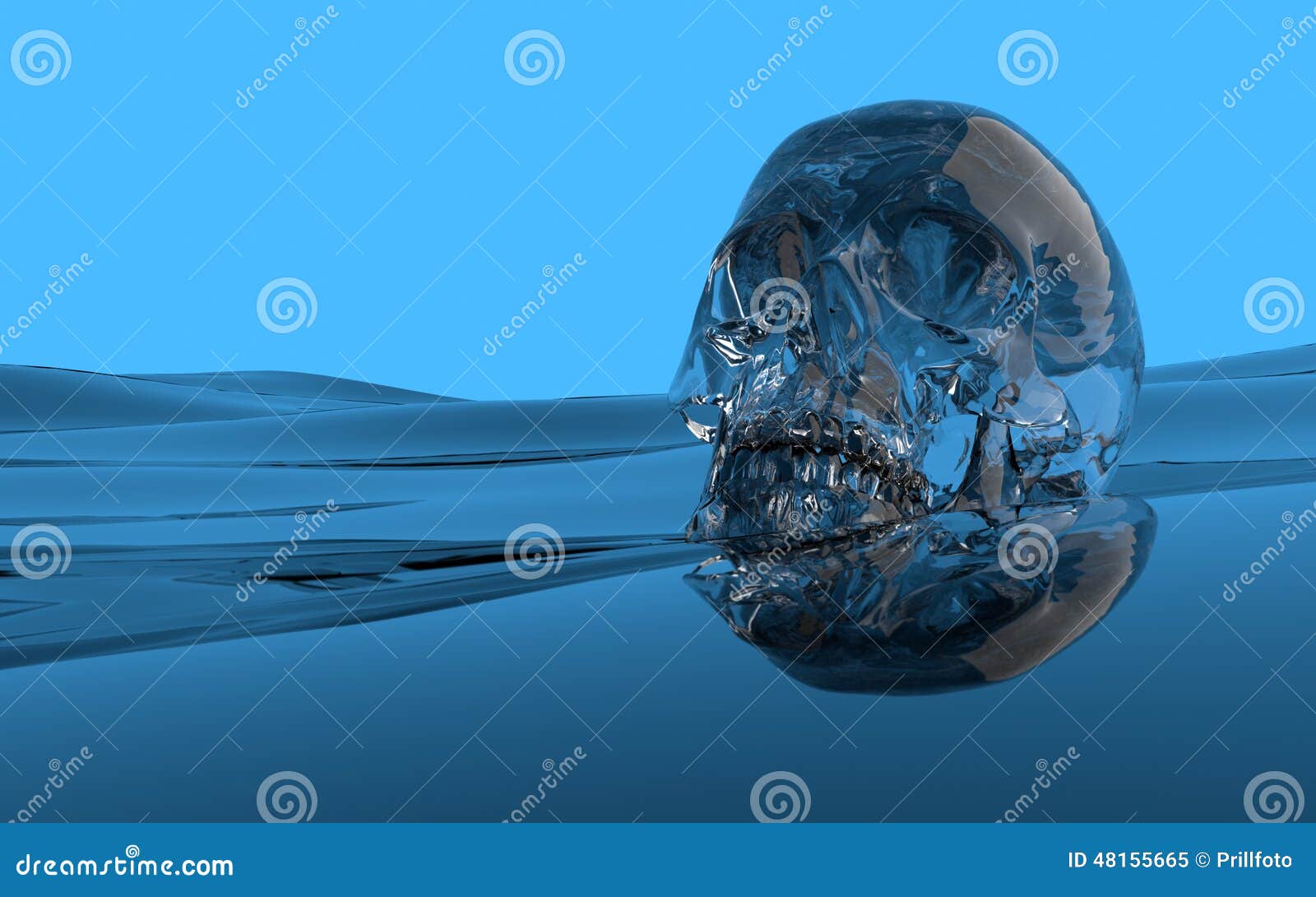 Water skull stock illustration. Illustration of mirroring - 48155665