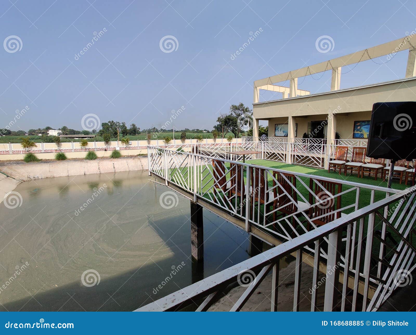 Water and sky from balcony stock image. Image of hotel - 168688885