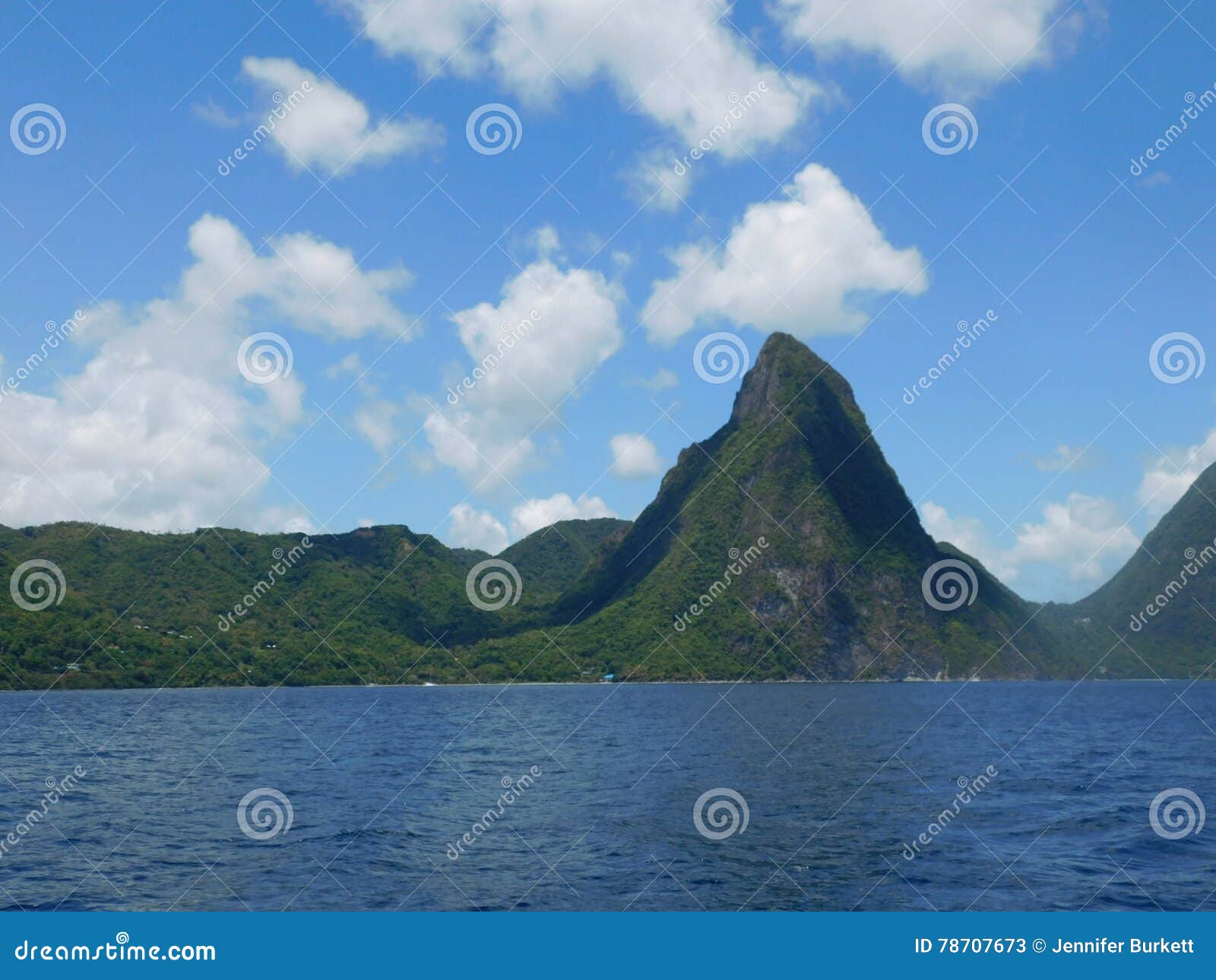The Piton Mountains Gros Piton And Petit Piton In A Lush Green Forest ...