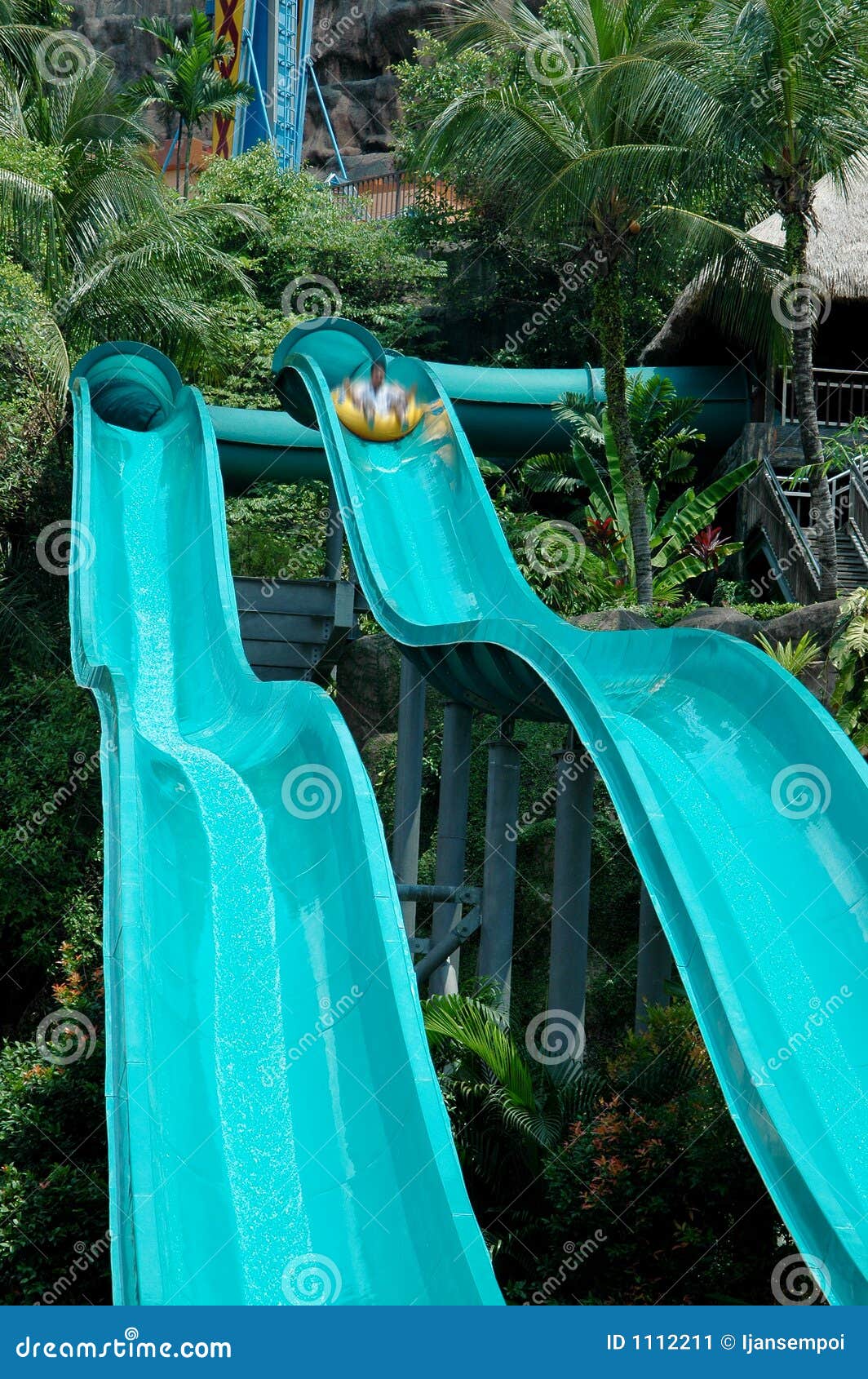 Water slide stock image. Image of tree, lagoon, enjoy - 1112211