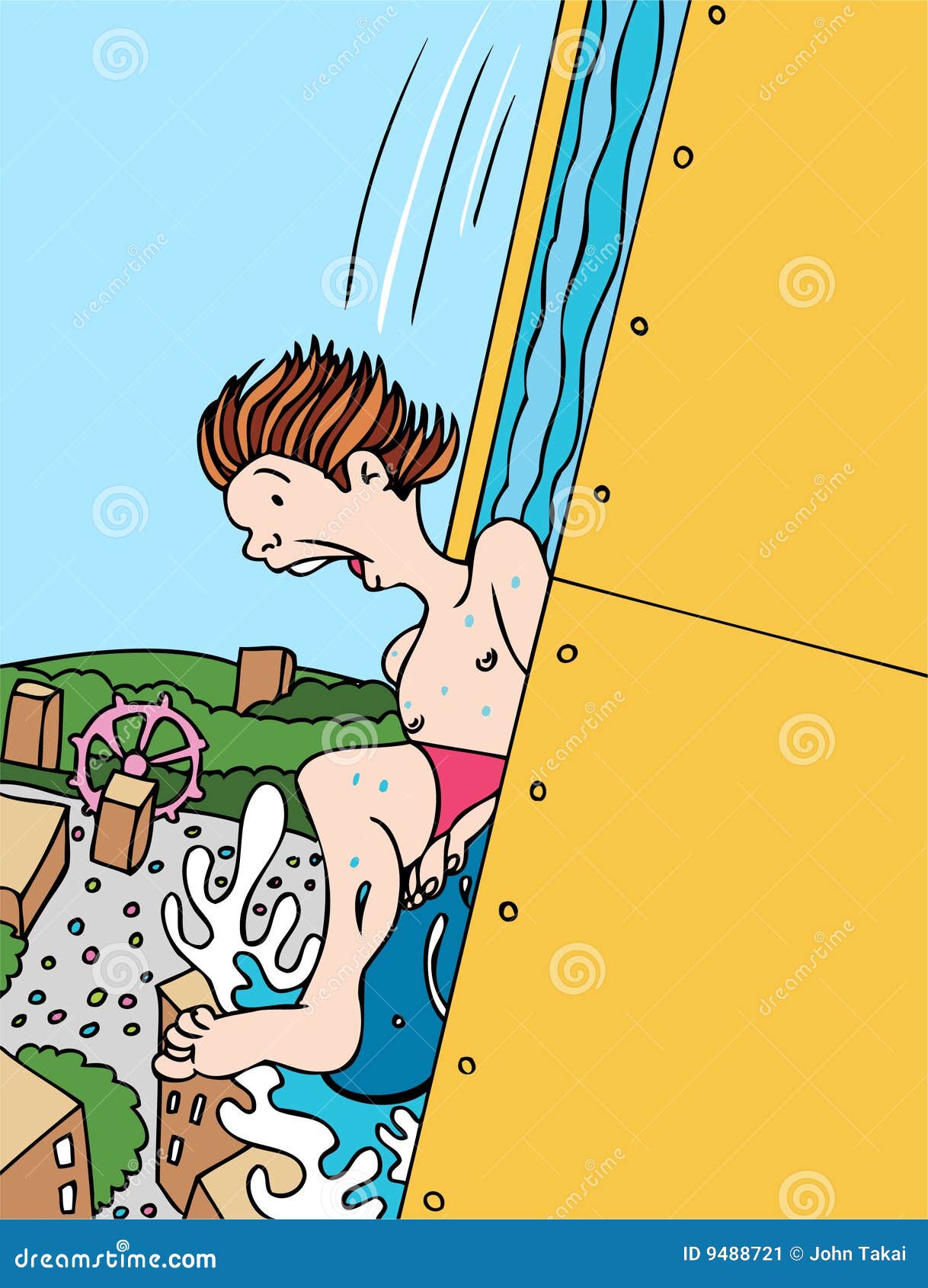 Water Slide stock vector. Illustration of amusement, theme - 9488721