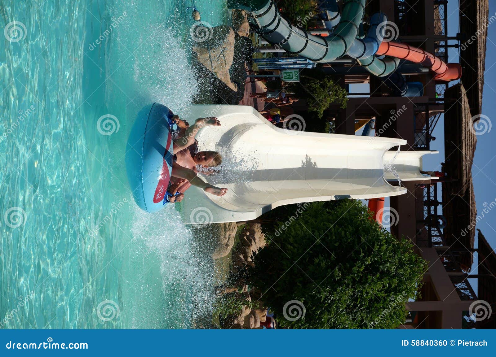 Water Slide In Water Park. Aquapark Slide, Summer Holidays Editorial ...