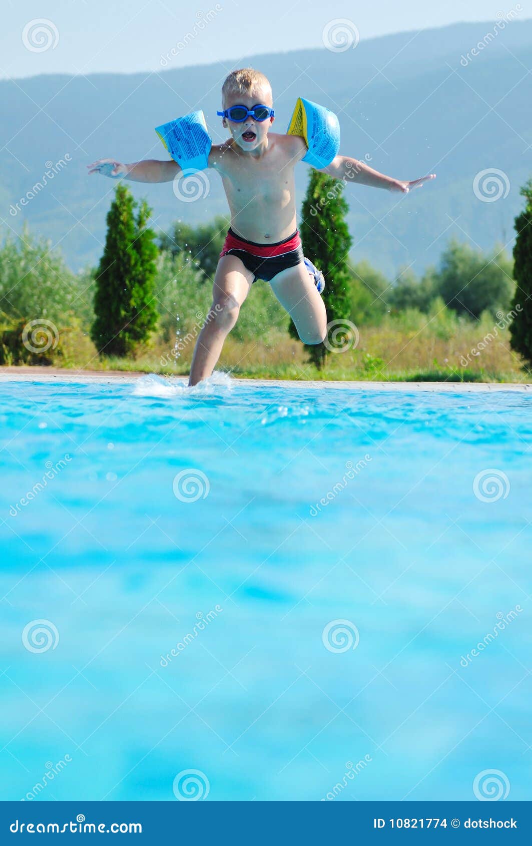 Water Slide Fun on Outdoor Pool Stock Photo - Image of play, lifestyle ...