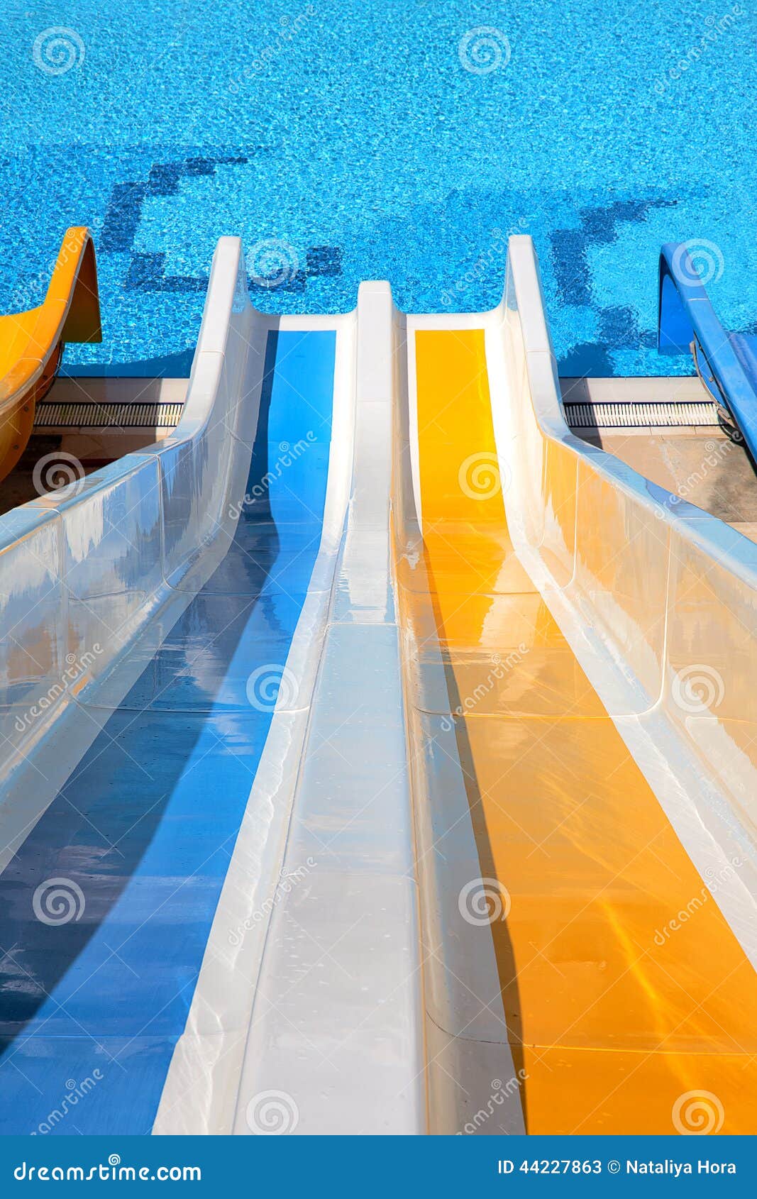 Water slide with pool stock image. Image of public, aqua - 44227863