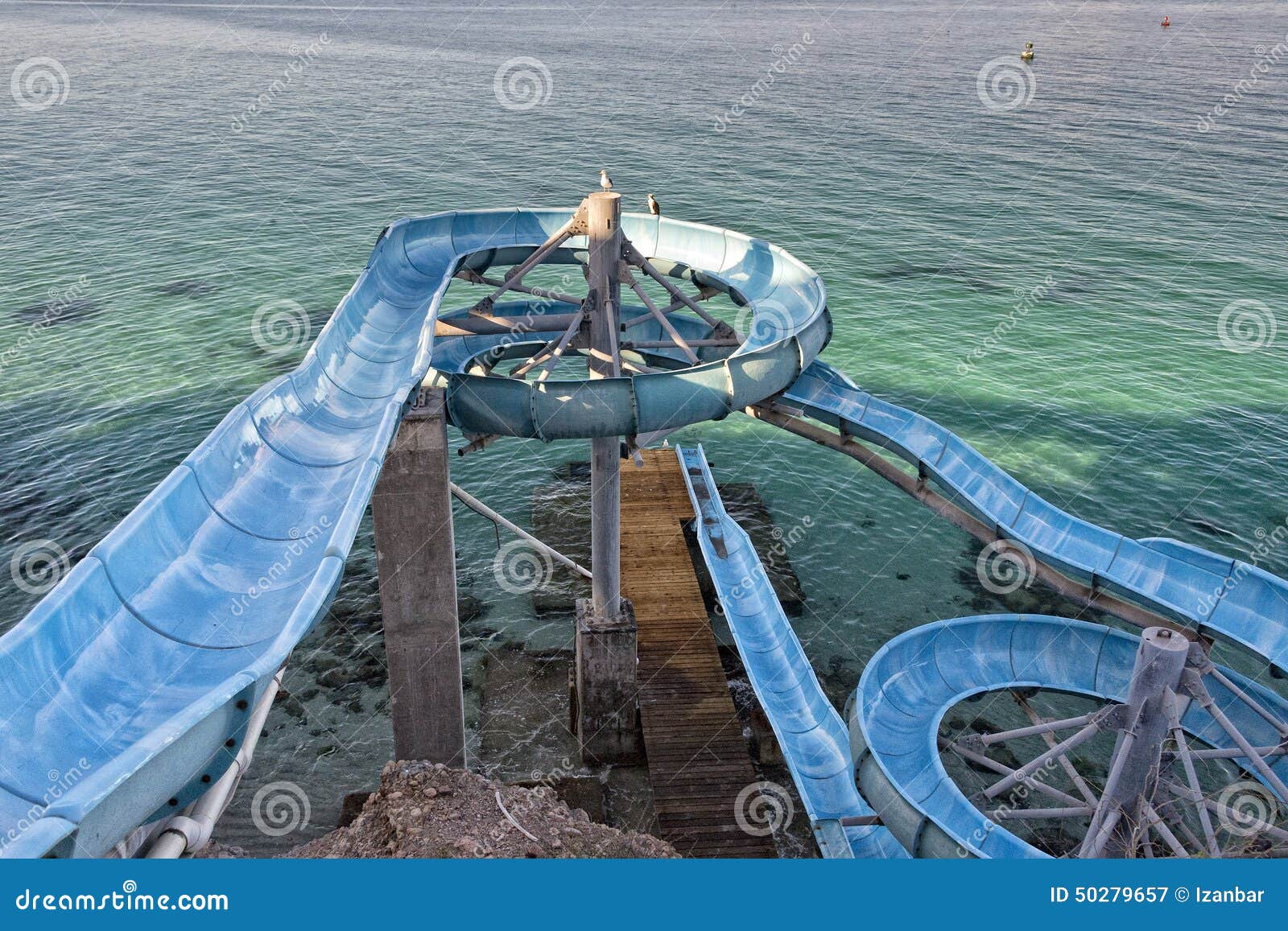 Water slide by the sea stock image. Image of splash, outdoor - 50279657