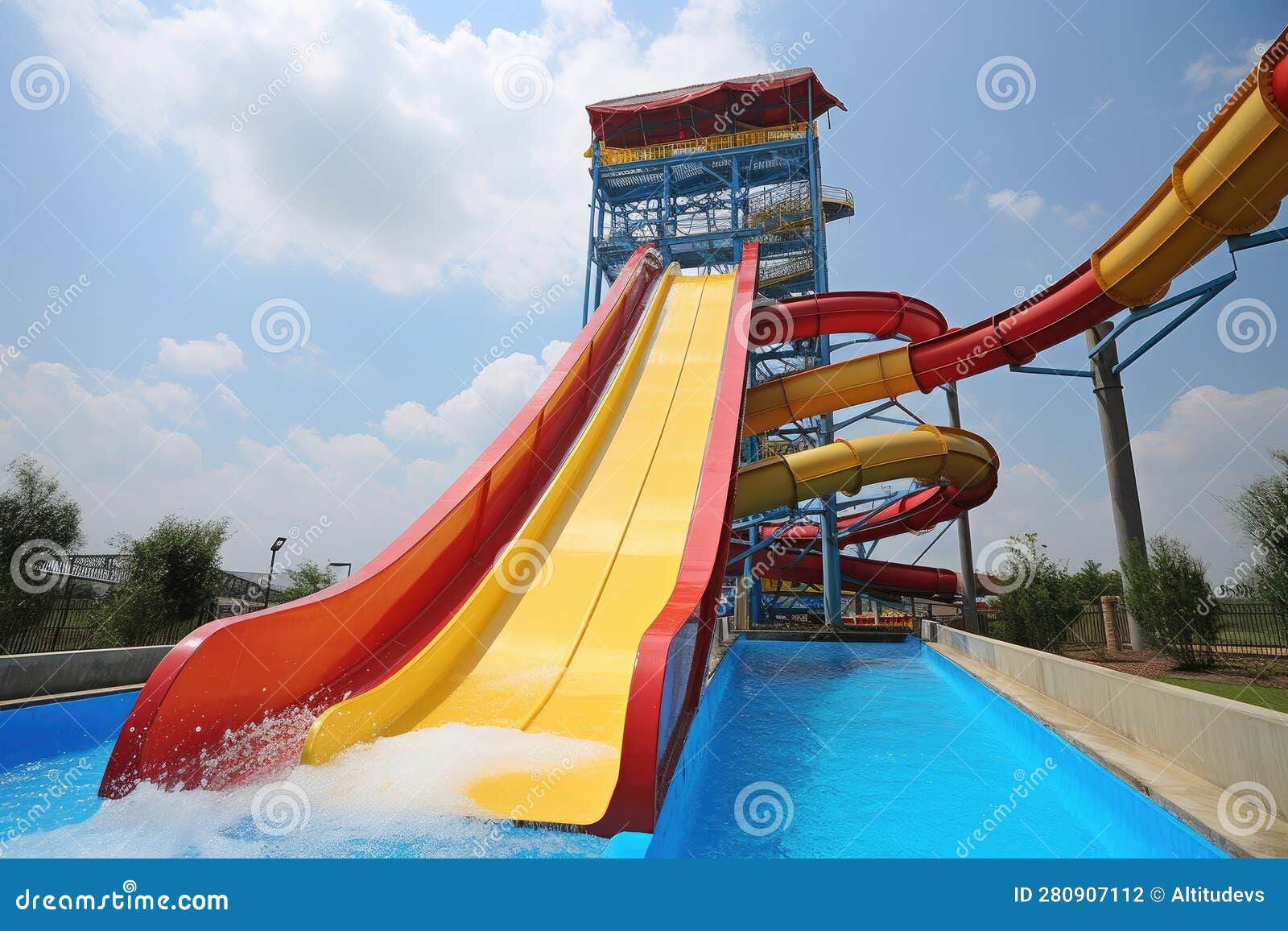 Water Slide with Steep Drop and Fast Acceleration, Bringing Thrill To ...