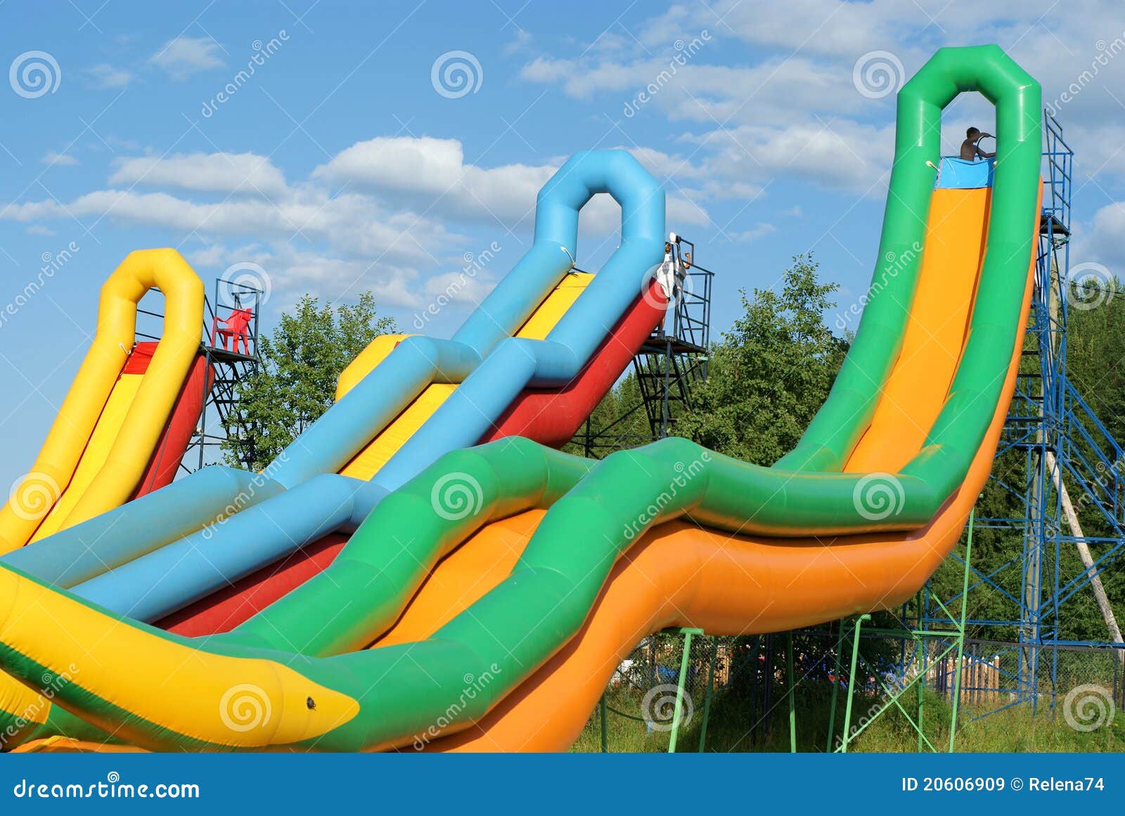 Water slides stock image. Image of forest, water, blue - 20606909