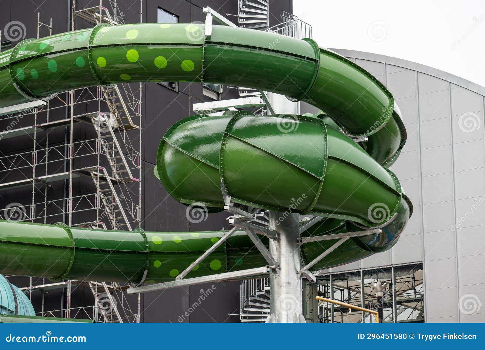 Water Slides of a Water Park Under Construction.. Stock Photo - Image ...