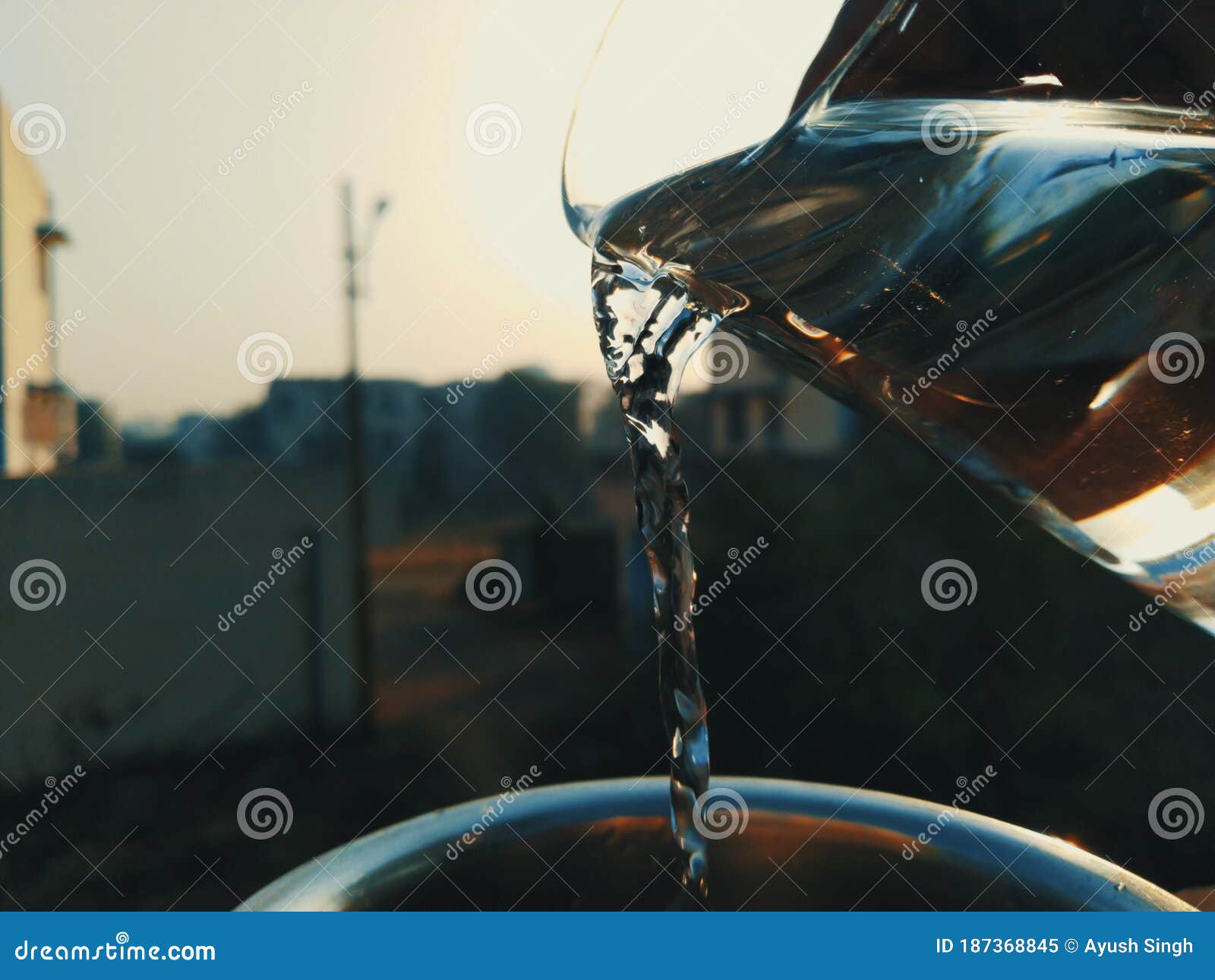 Water slowly falling over stock image. Image of darkness - 187368845