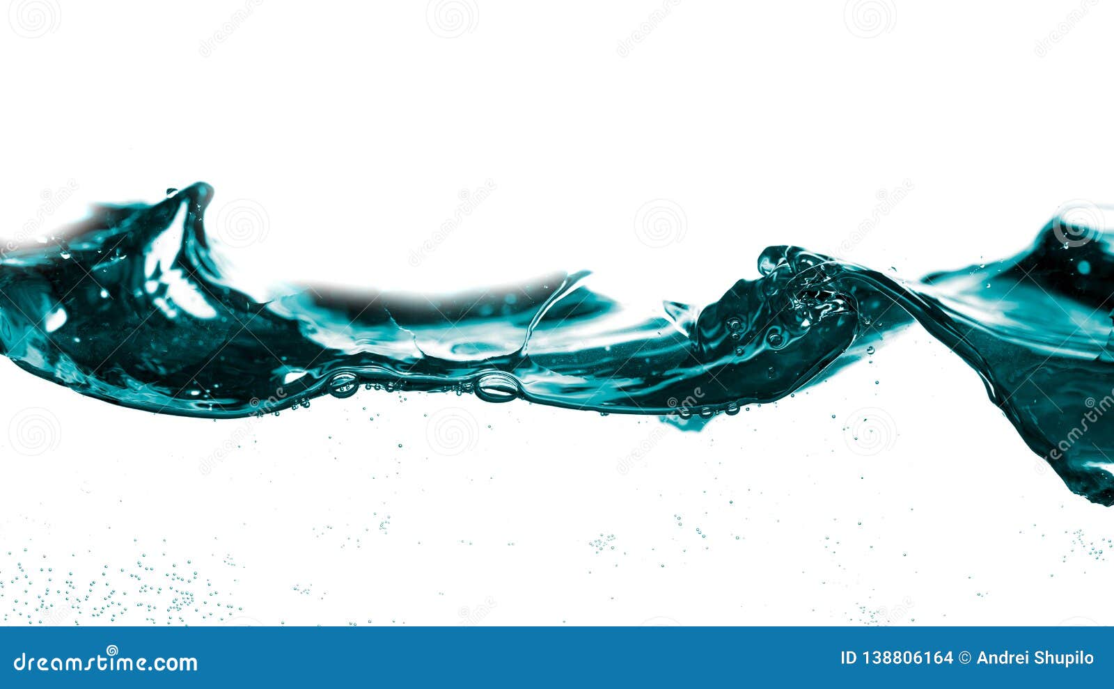 Water Smooth Wave in a Wave Isolated on White Background Stock Photo ...