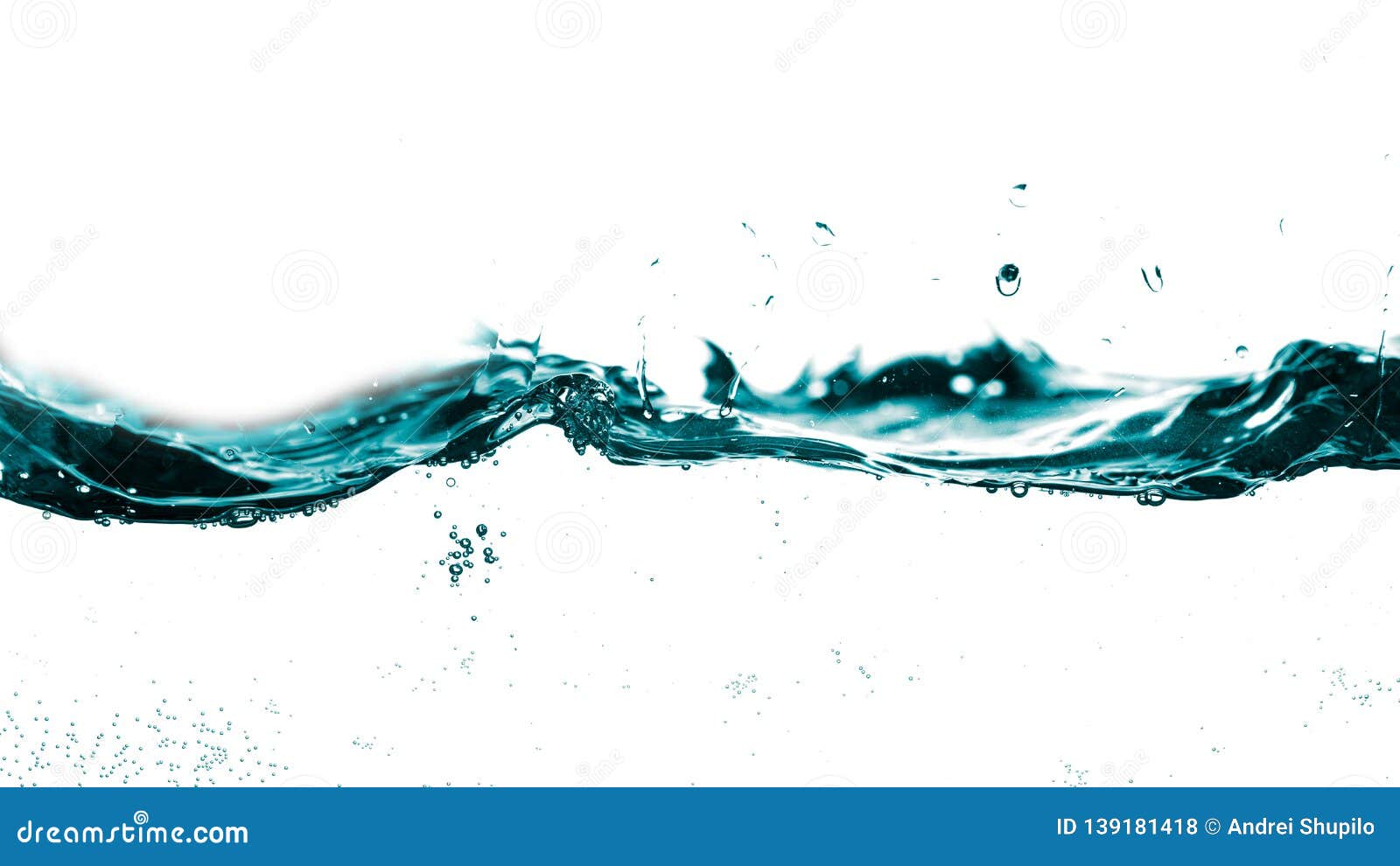 Water Smooth Wave in a Wave Isolated on White Background Stock Photo ...