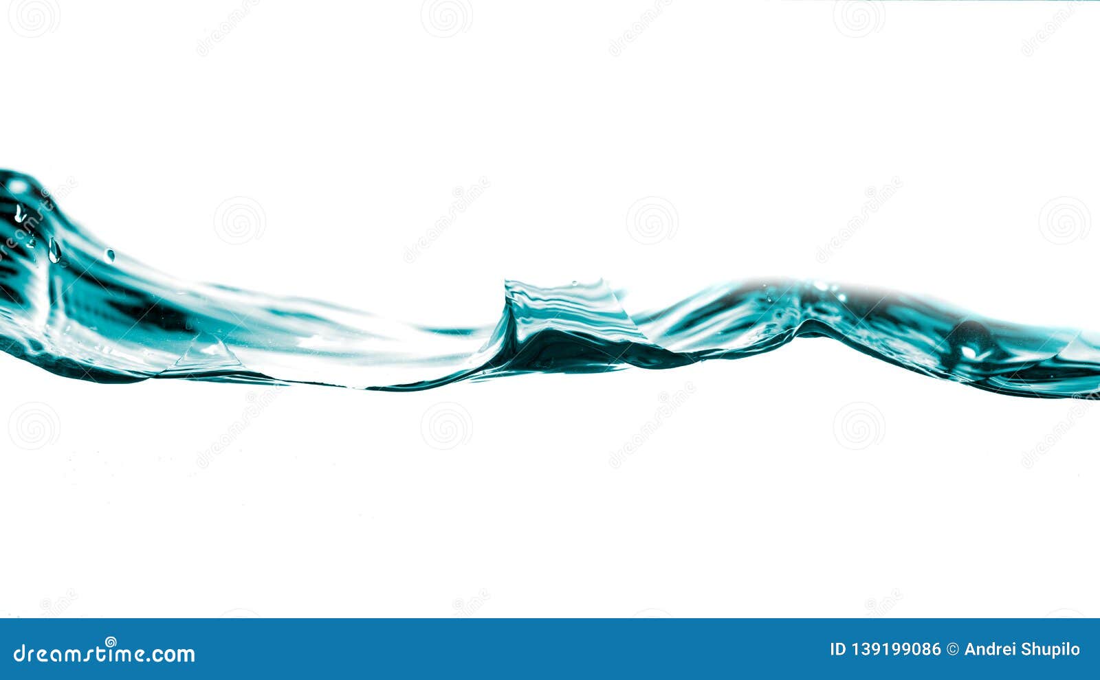Water Smooth Wave in a Wave Isolated on White Background Stock Photo ...