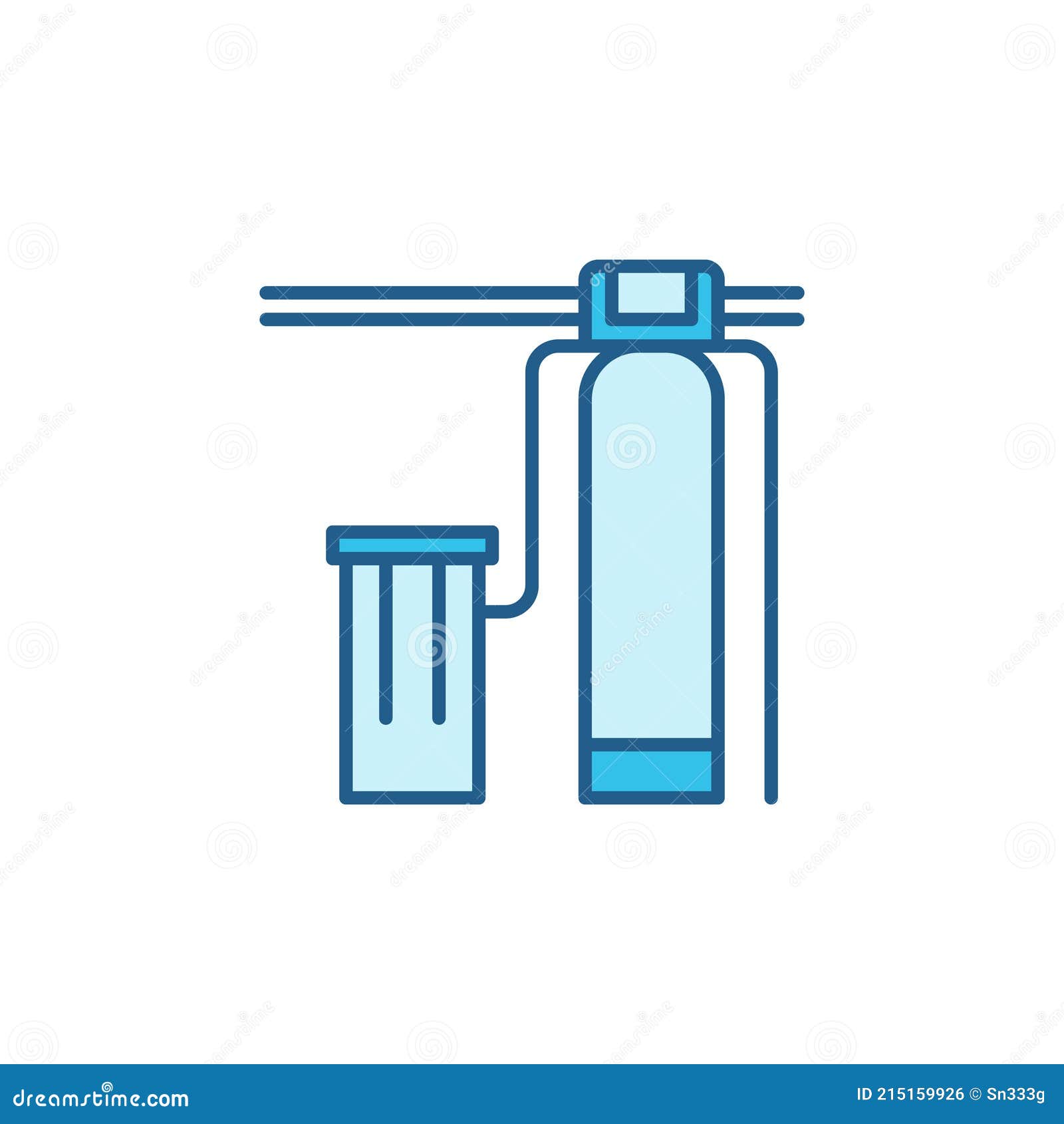 Water Softener Vector Illustration. Labeled Untreated Process Cycle ...